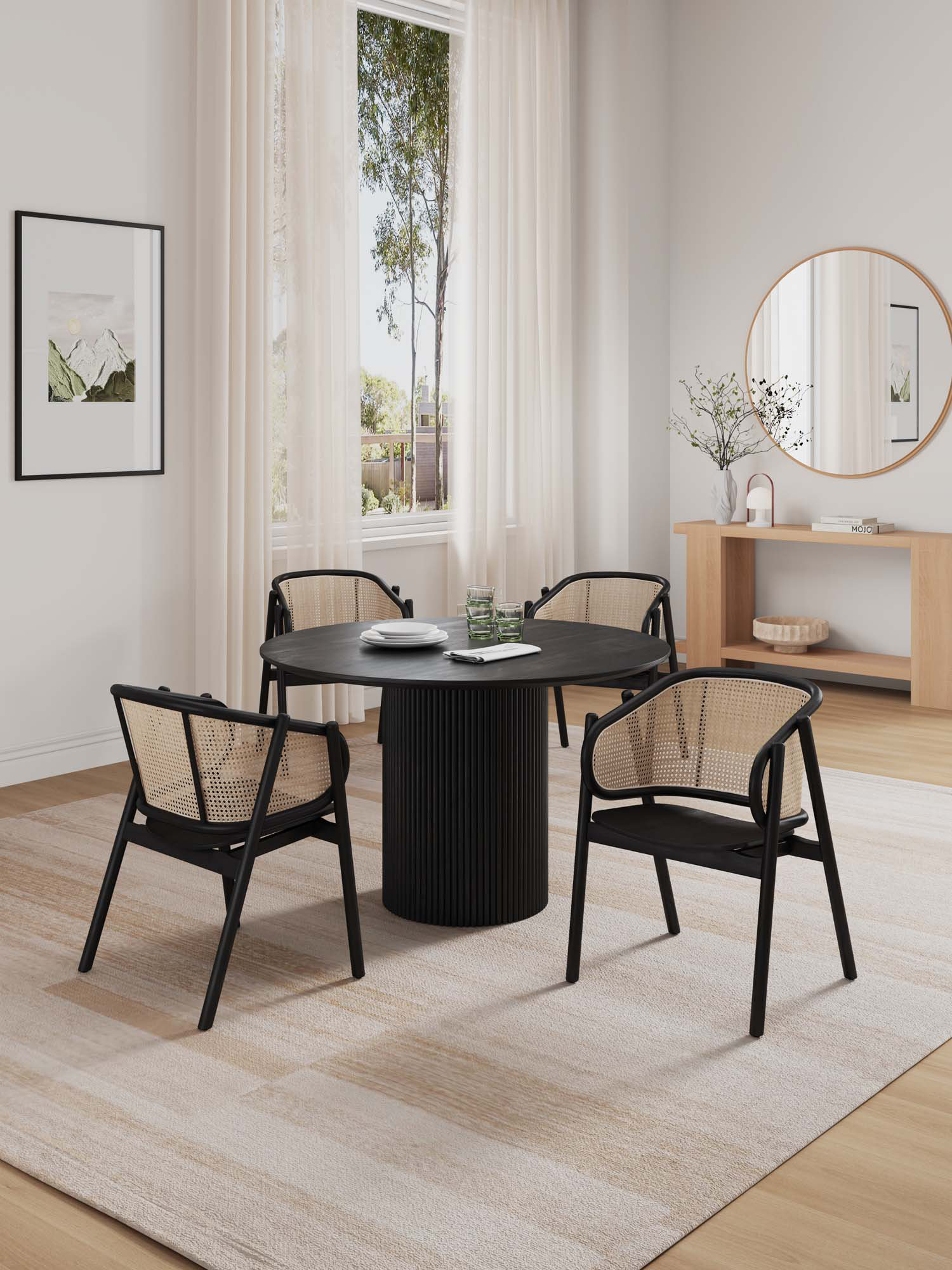 Ivy Bronx Leionna 4 - Person Ash Solid Wood Dining Set | Wayfair