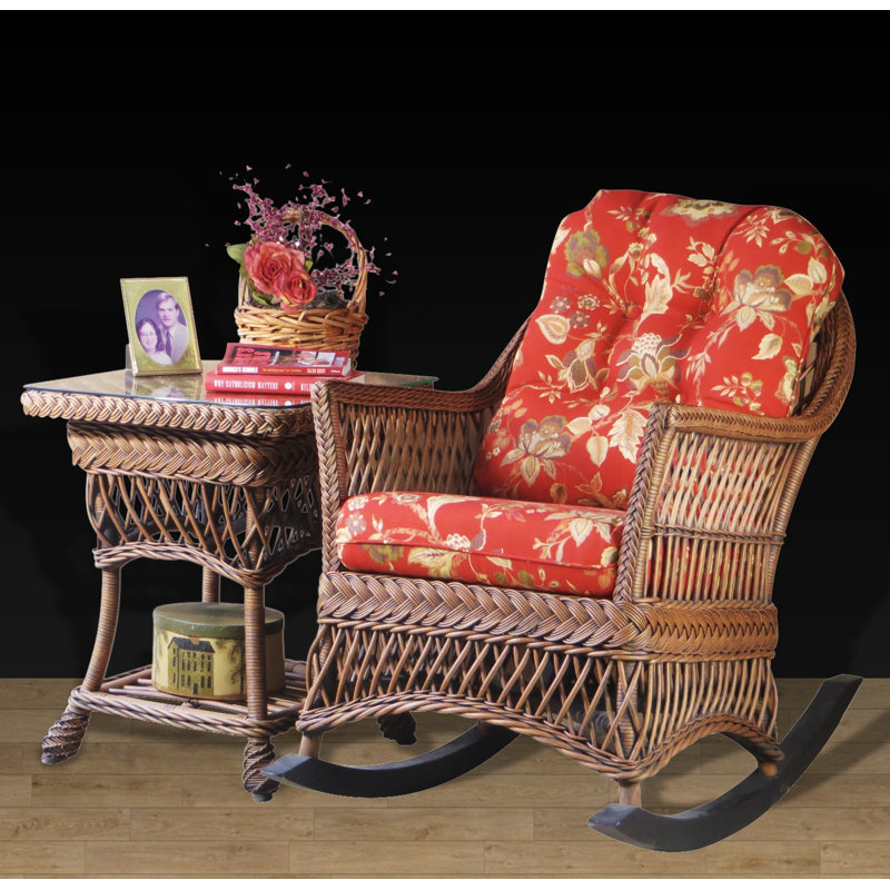 Spice Islands Wicker Wicker Rocker and End Table | Wayfair