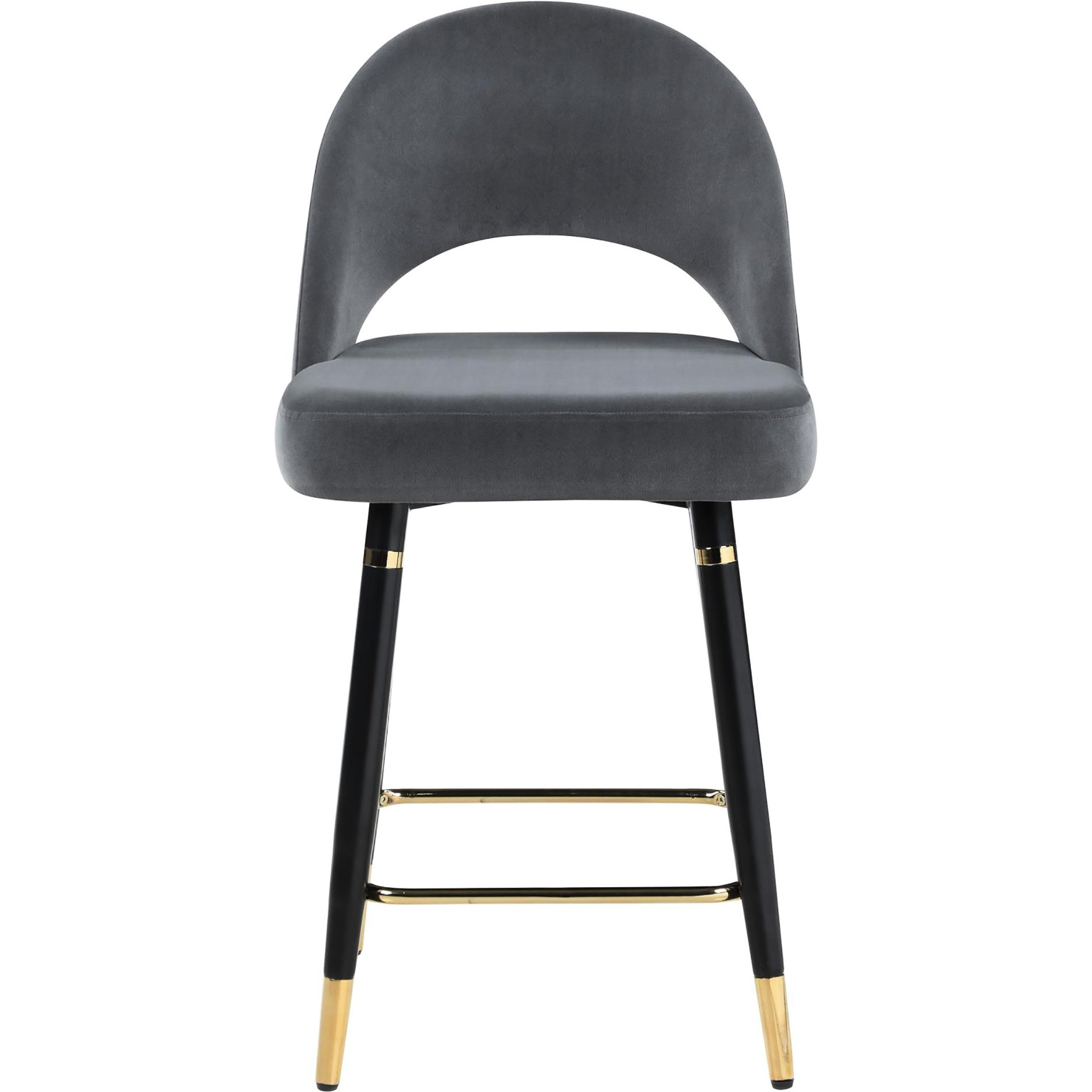 Everly Quinn Grey And Black Open Back Counter Height Seating ( Of 2 ...