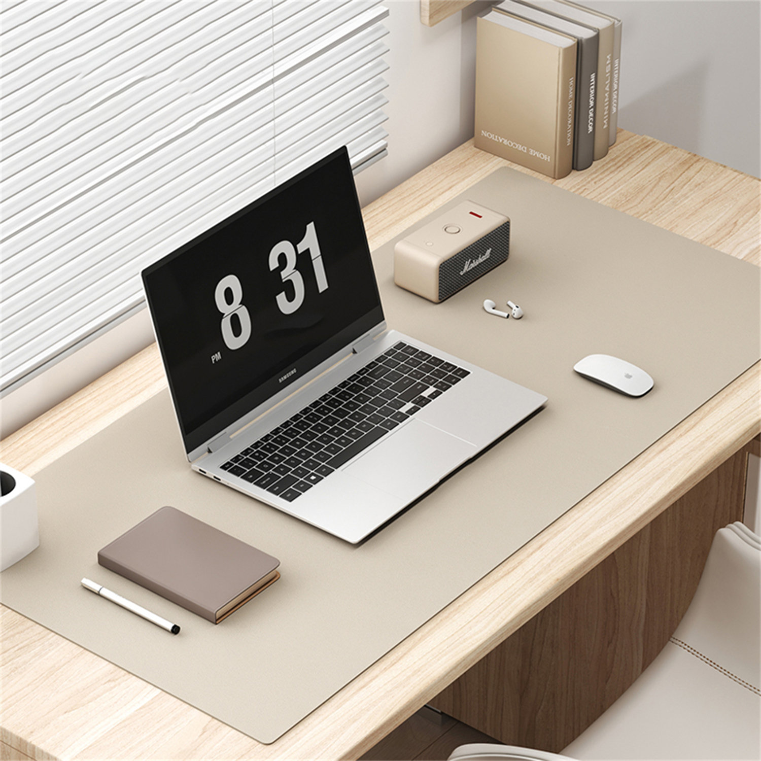 Latitude Run® Office Computer Desk Mat – Elegant Leather Study Pad ...