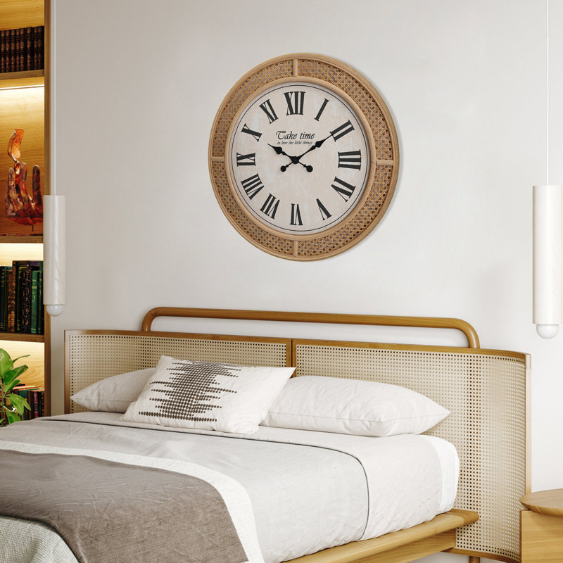 Bay Isle Home™ 24'' Rattan Round Wall Clock | Wayfair