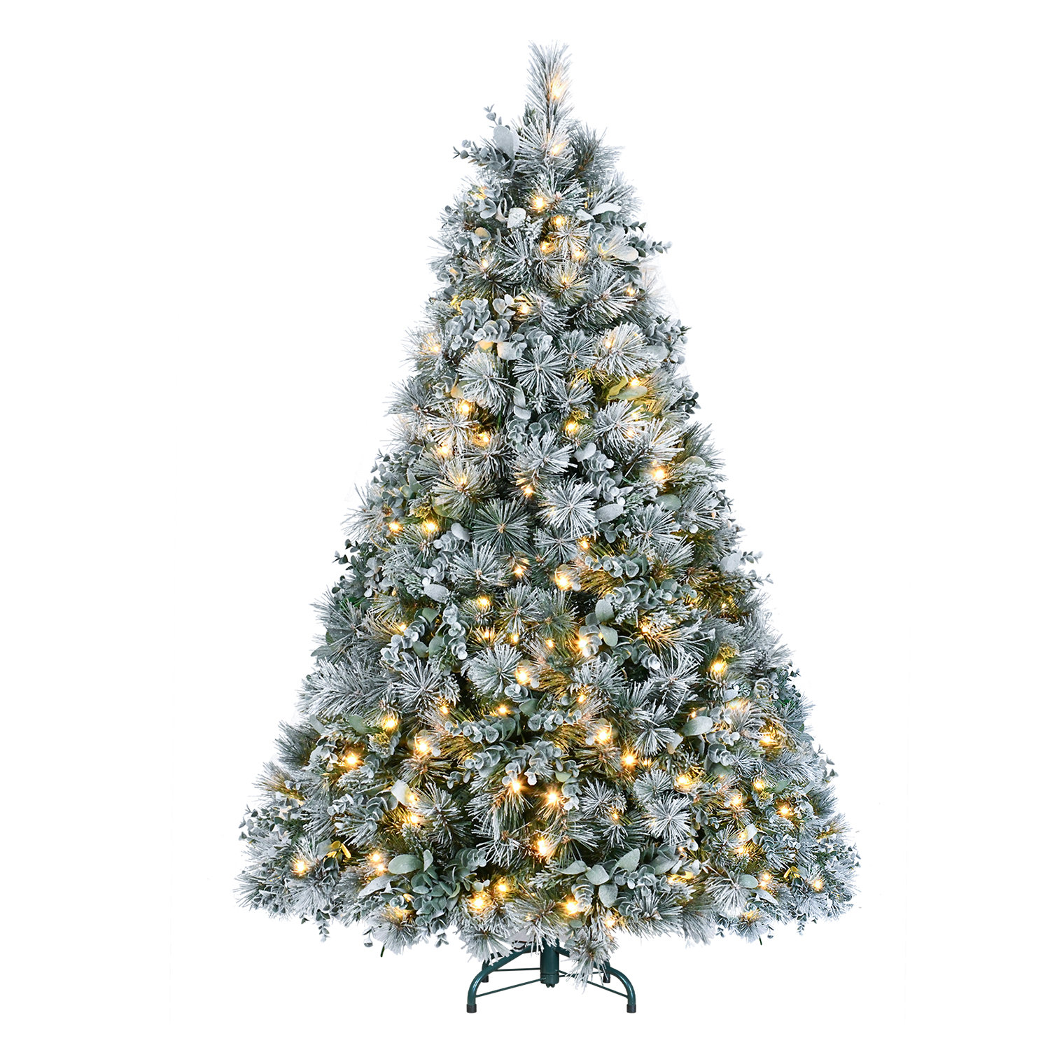 The Holiday Aisle® 4Ft Pre-lit Frosted Artificial Pine Christmas Tree ...