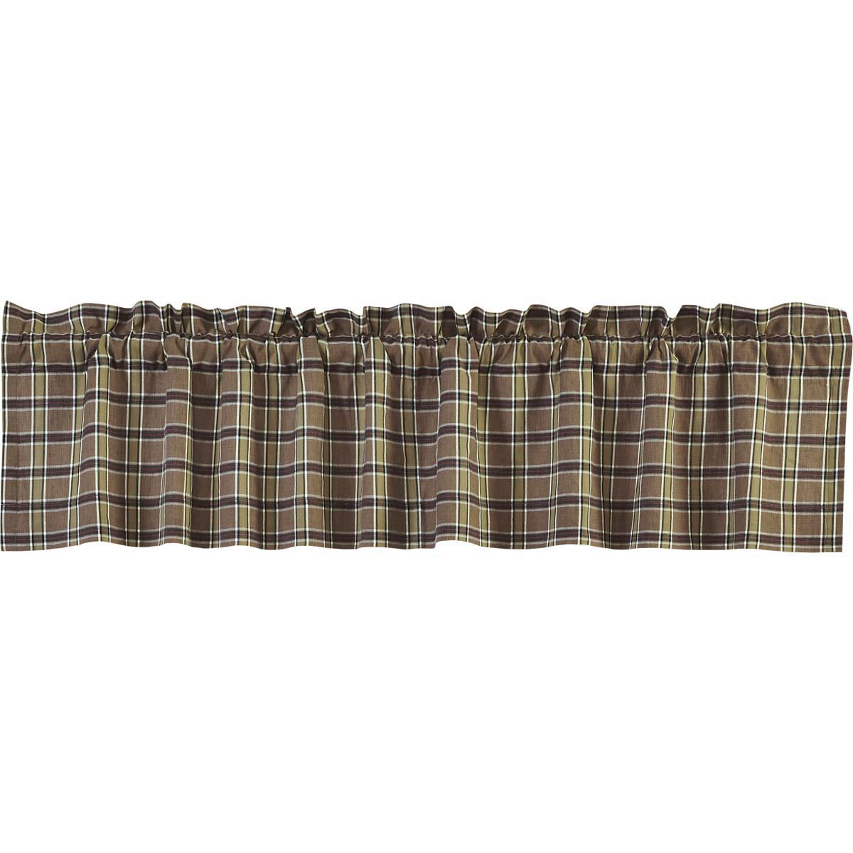 Loon Peak® Dubay Plaid Cotton Tailored Window Valance in Khaki/Raven ...