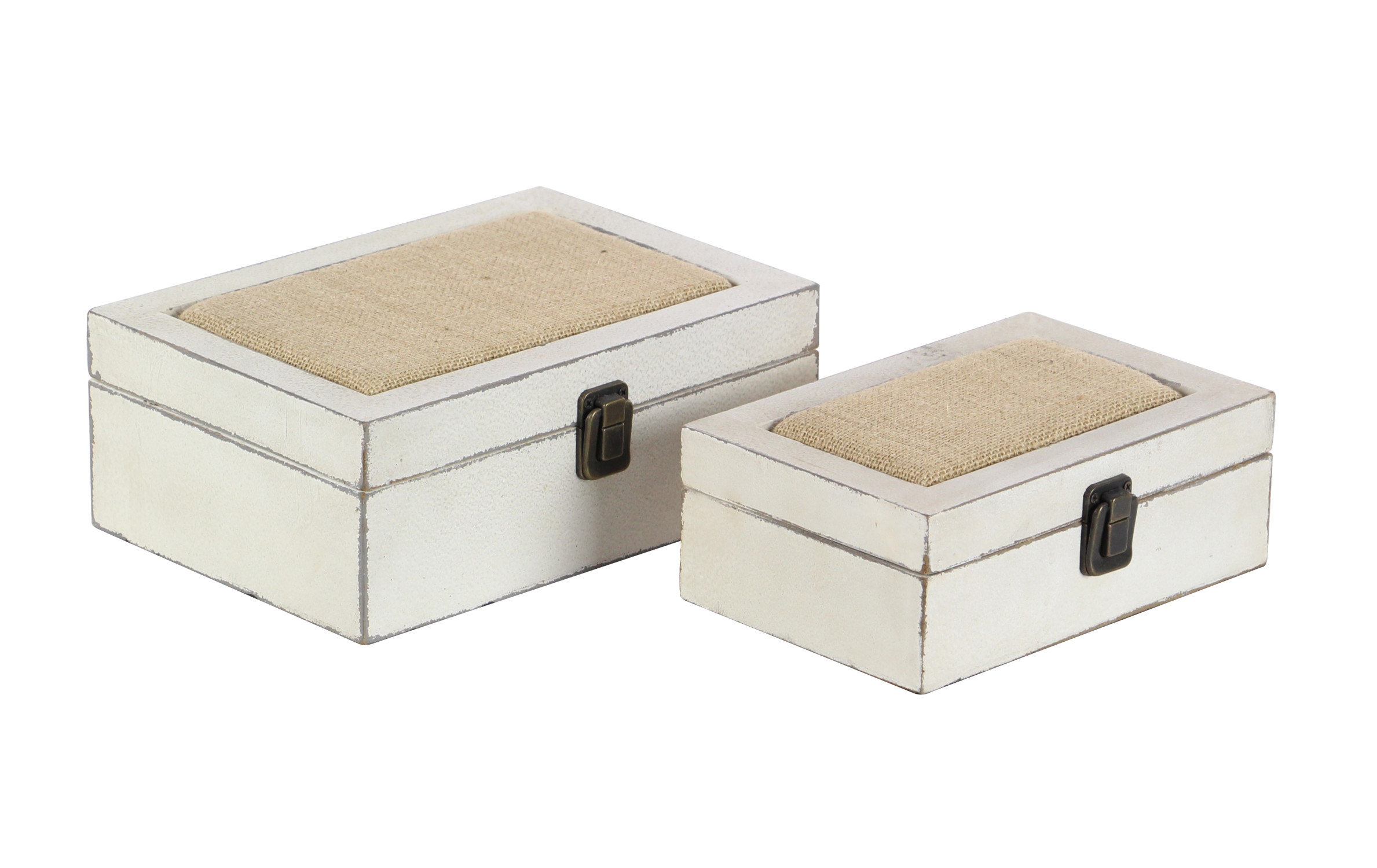 Breakwater Bay Nazaret White Wood Box with 2 Pieces Hinged Lid ...