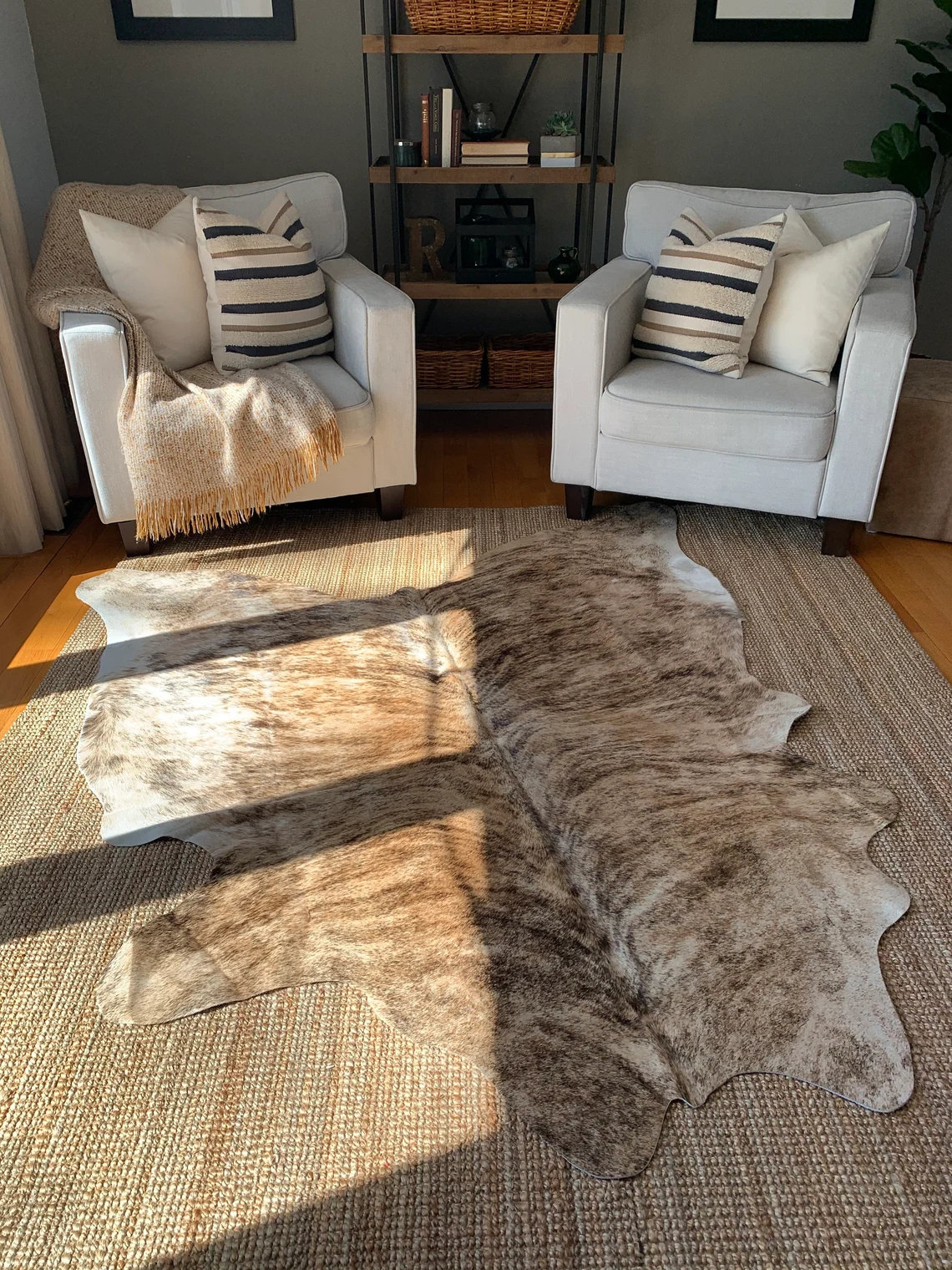 Loon Peak® Arinn Handmade Medium Brindle Cowhide Rug | Wayfair