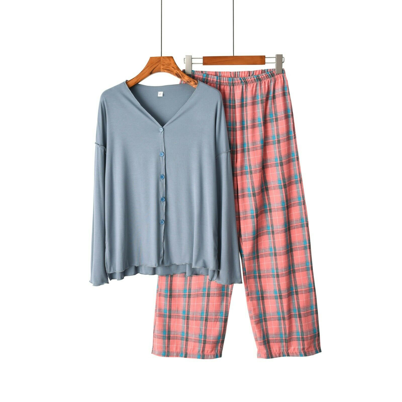 Richie House RH Pajamas Set Women Long Sleeve Button Casual Stripe ...