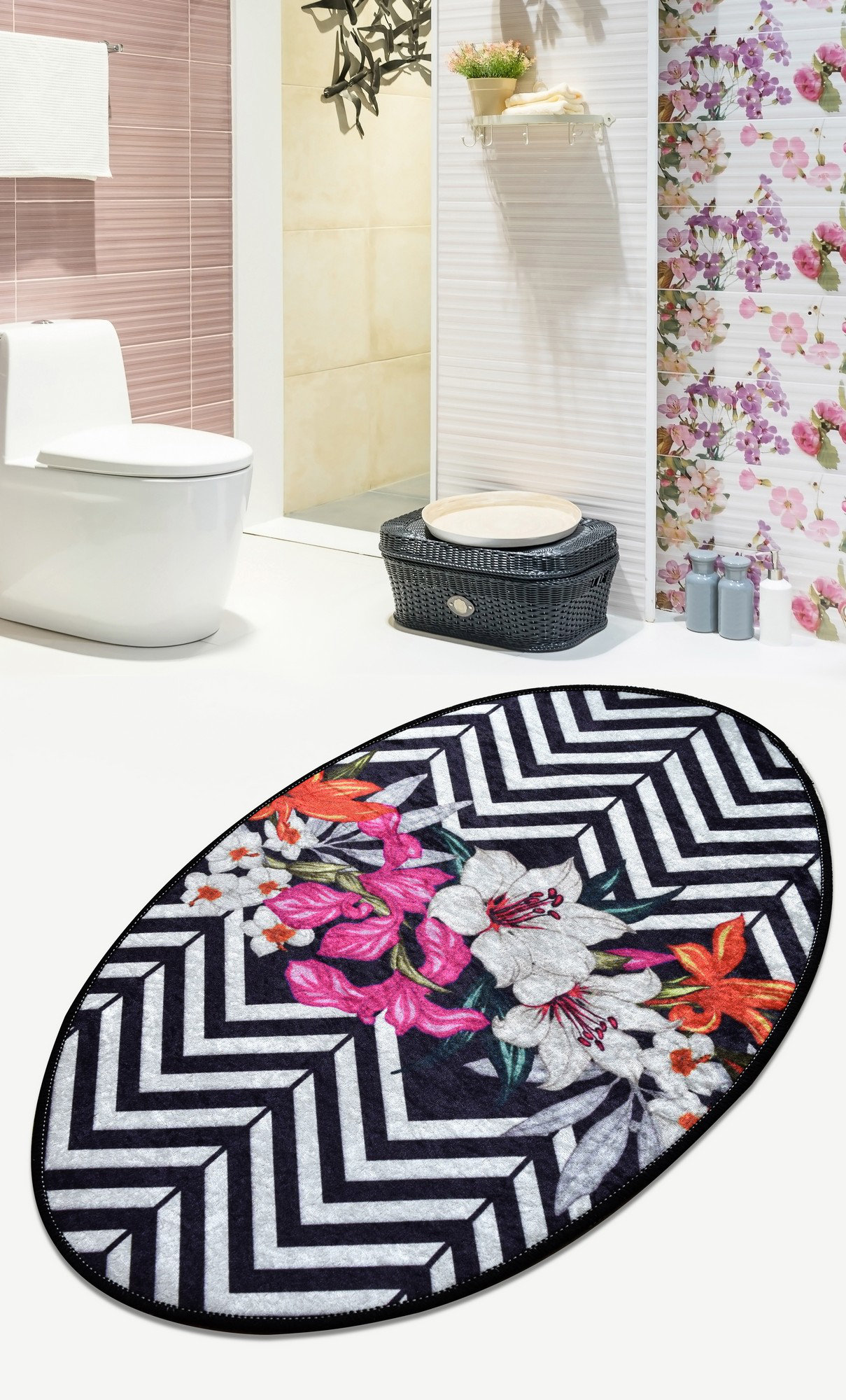 East Urban Home Dilan Flatweave Black/Pink Rug - Wayfair Canada