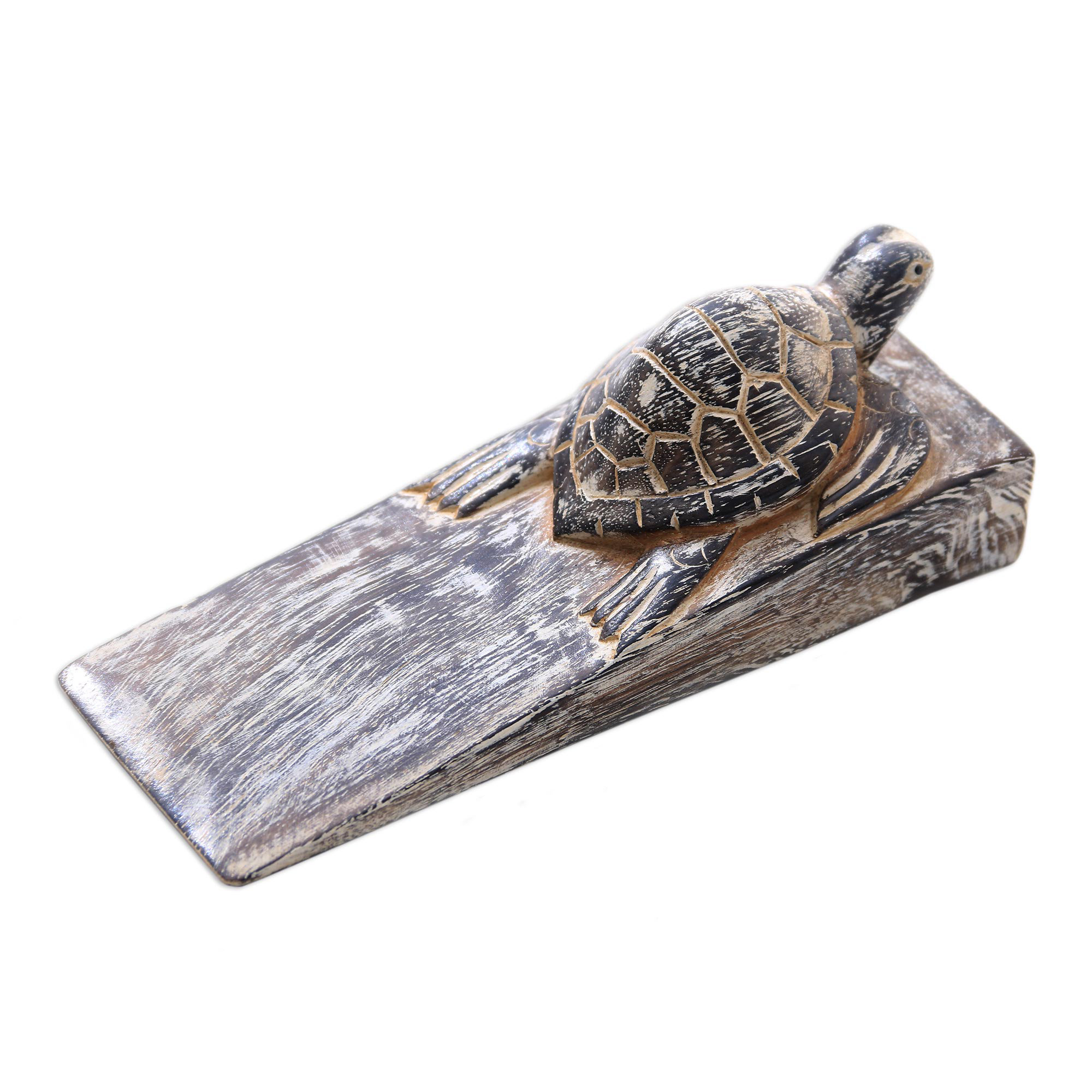 Rosecliff Heights Polster Handmade Baby Turtle Wood Wedge Floor Stop ...