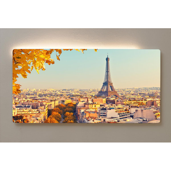 Ebern Designs Backlight Motif Wall Picture Paris Eifel Tower Magnetic ...
