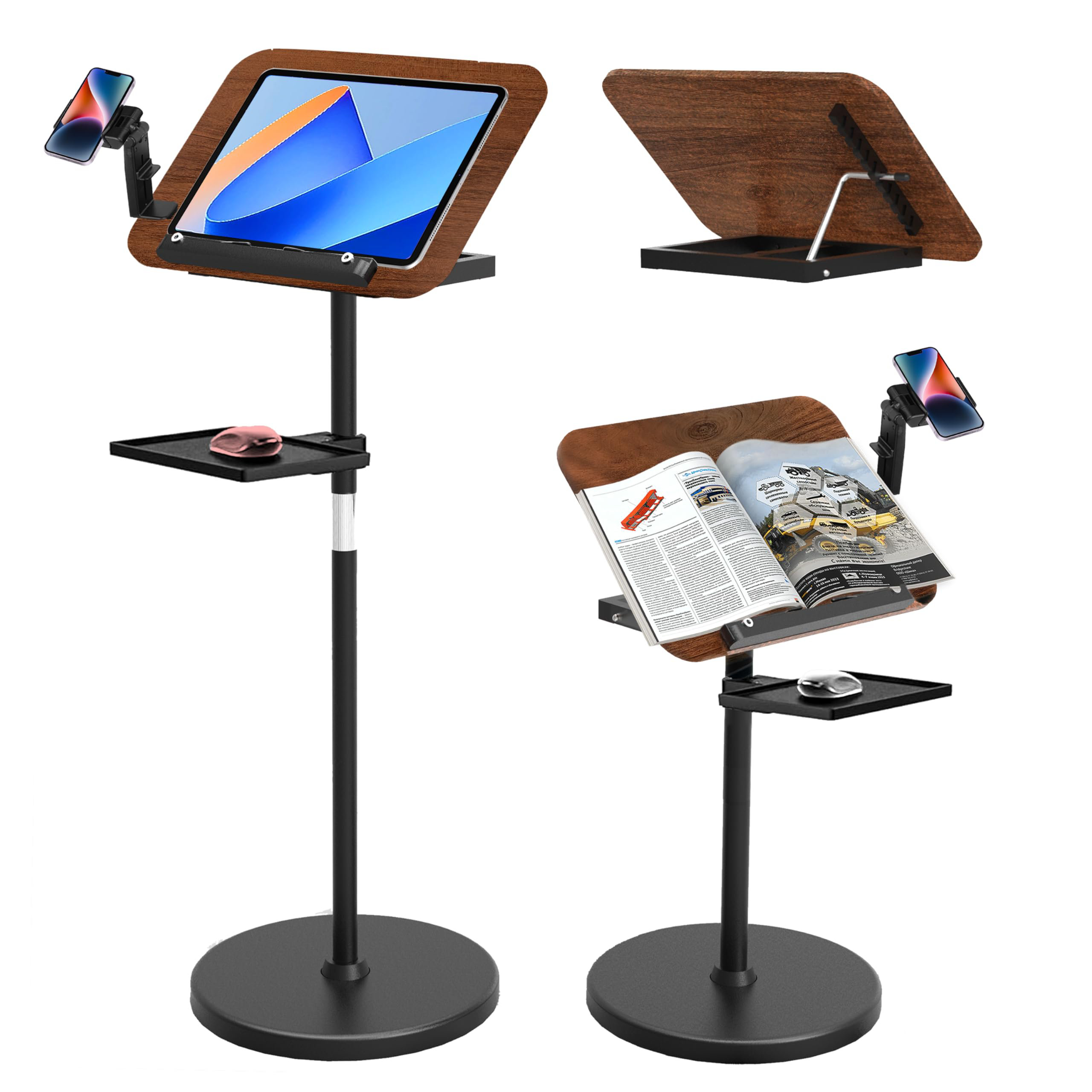 Inbox Zero 2 In 1 Adjustable Music Stand For Sheet Music, Dual Use ...