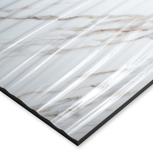 Qube Tiles Dantilia Wave 12" x 24" 3D Textured Marble Look Wall Tile ...