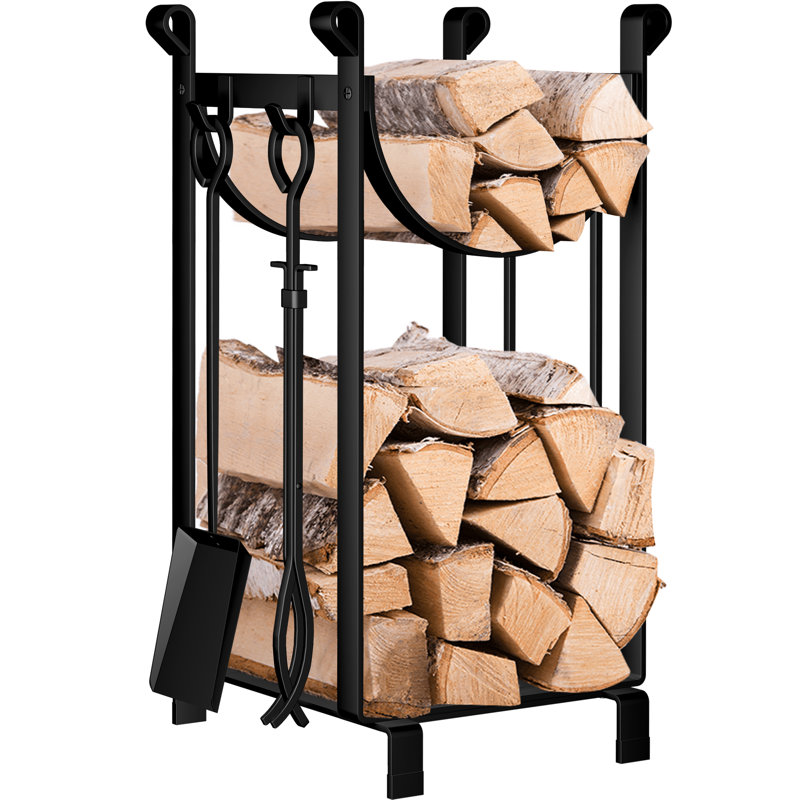 Red Barrel Studio® Hermoine Firewood Outdoor Indoor Fireplace Tool Rack ...