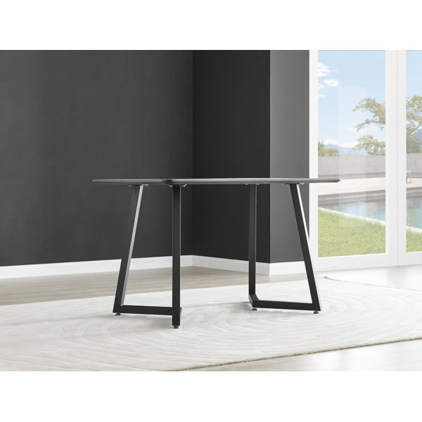 Bless international Marble Effect Melamine Dining Table and Chairs - 4 ...