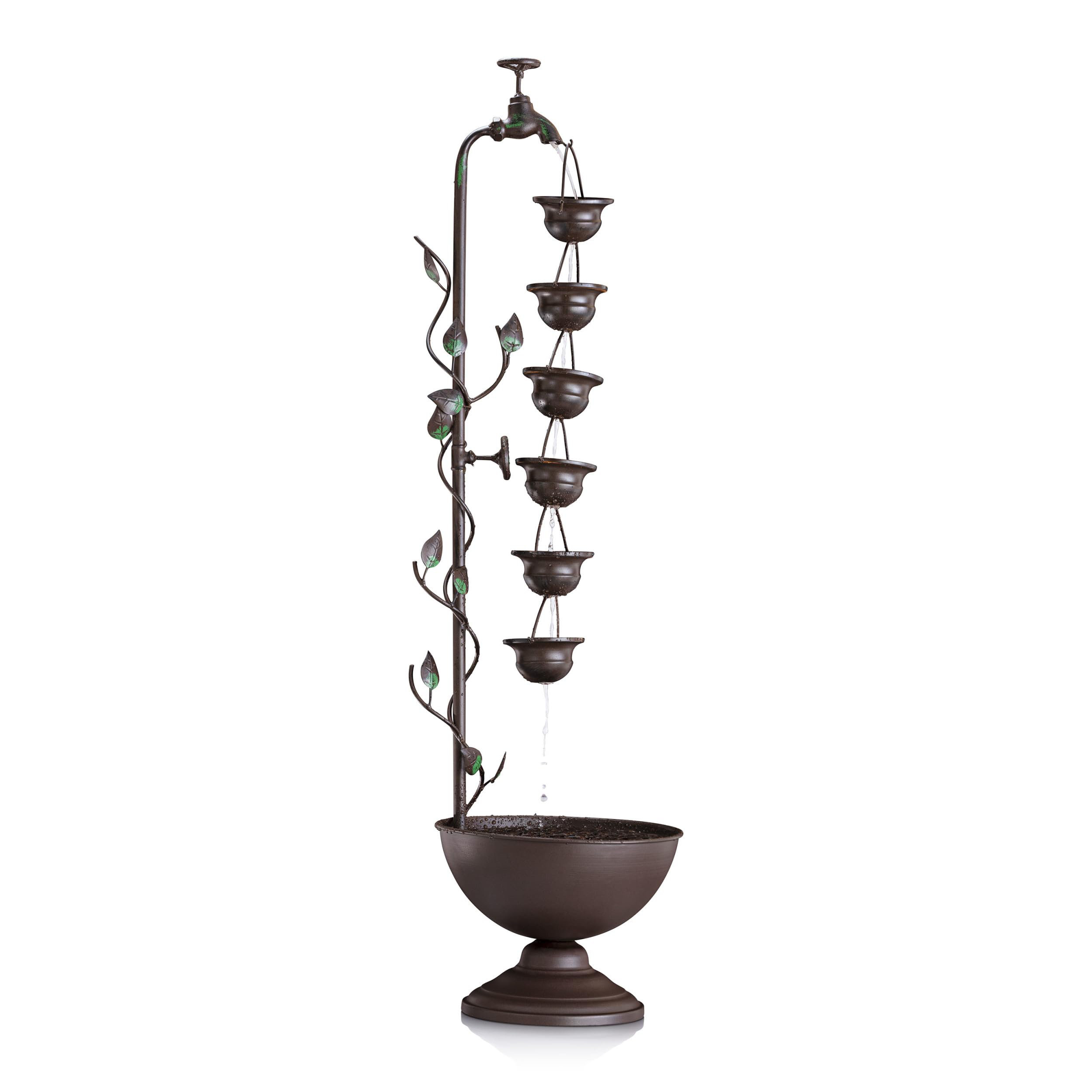 Winston Porter Gertrude Metal Hanging 6-Cup Tiered Floor Fountain ...