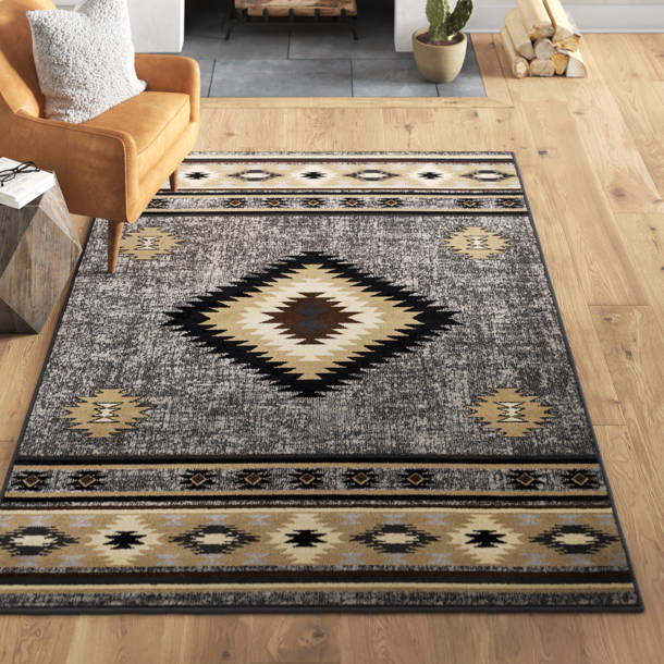 The Twillery Co.® Gorge Southwestern Black/Charcoal/Beige Area Rug ...