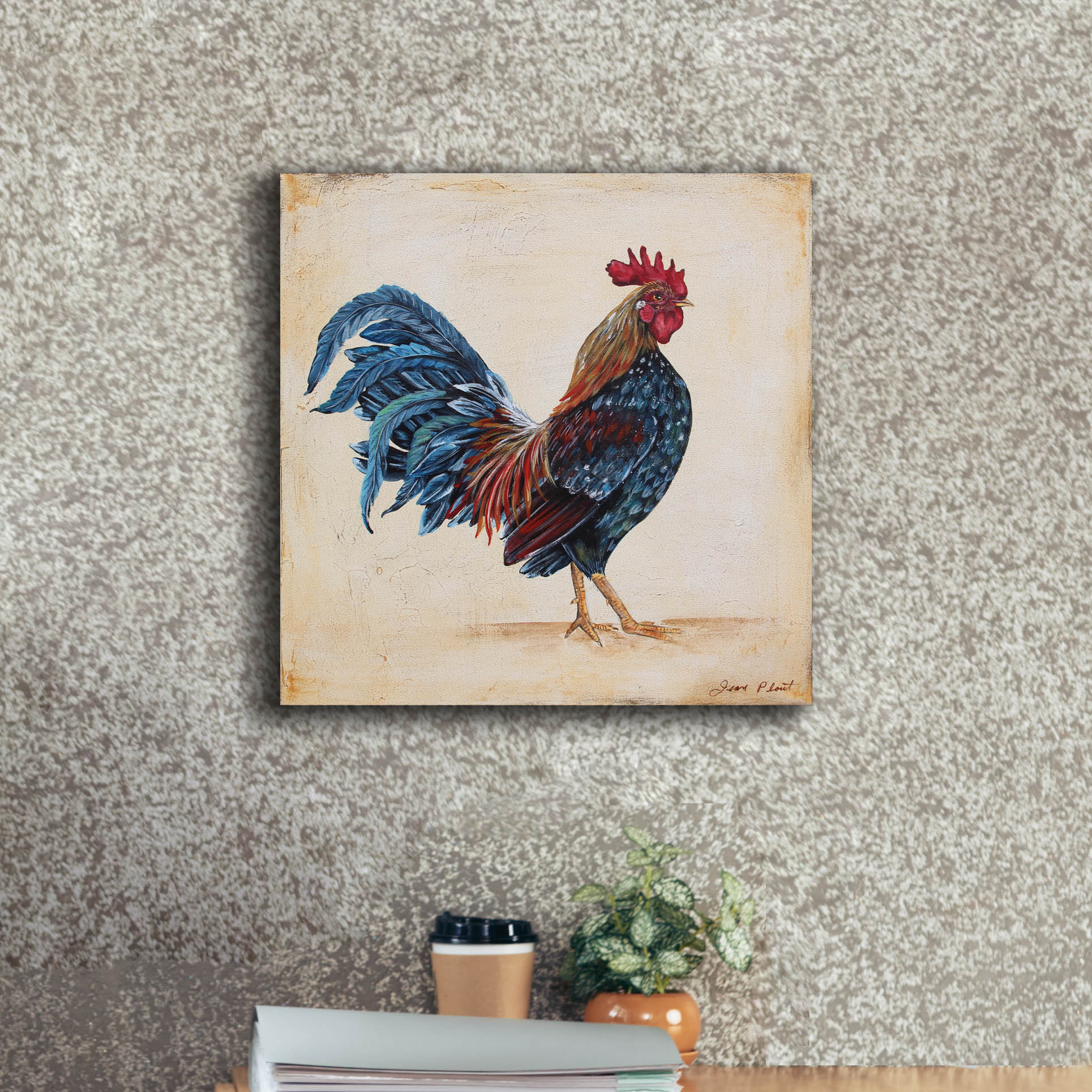 August Grove® 'Rooster-c' by Jean Plout Canvas Wall Art | Wayfair