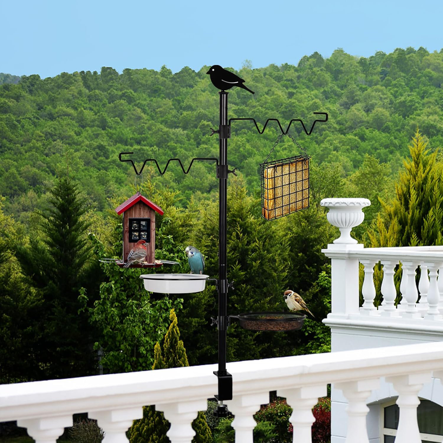 Lark Manor™ Deck Bird Feeder Station Kit Deck Bird Bath Hook Bird ...