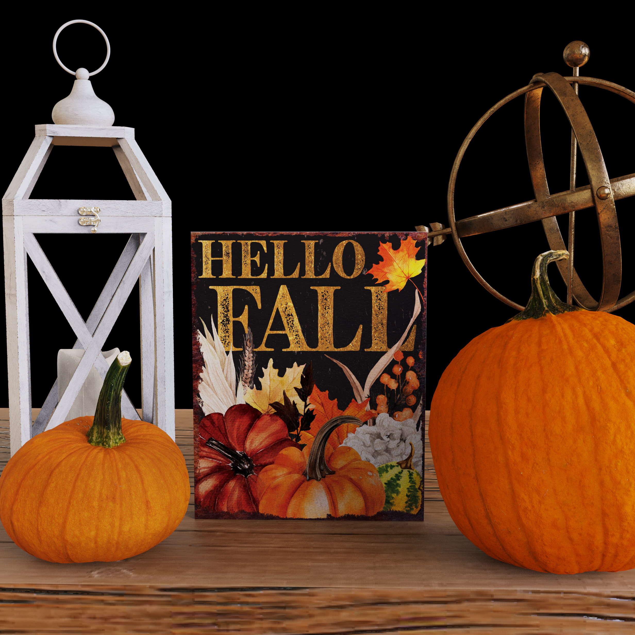 August Grove® 15in Hello Fall Table Decor | Wooden Autumn Tabletop Sign ...