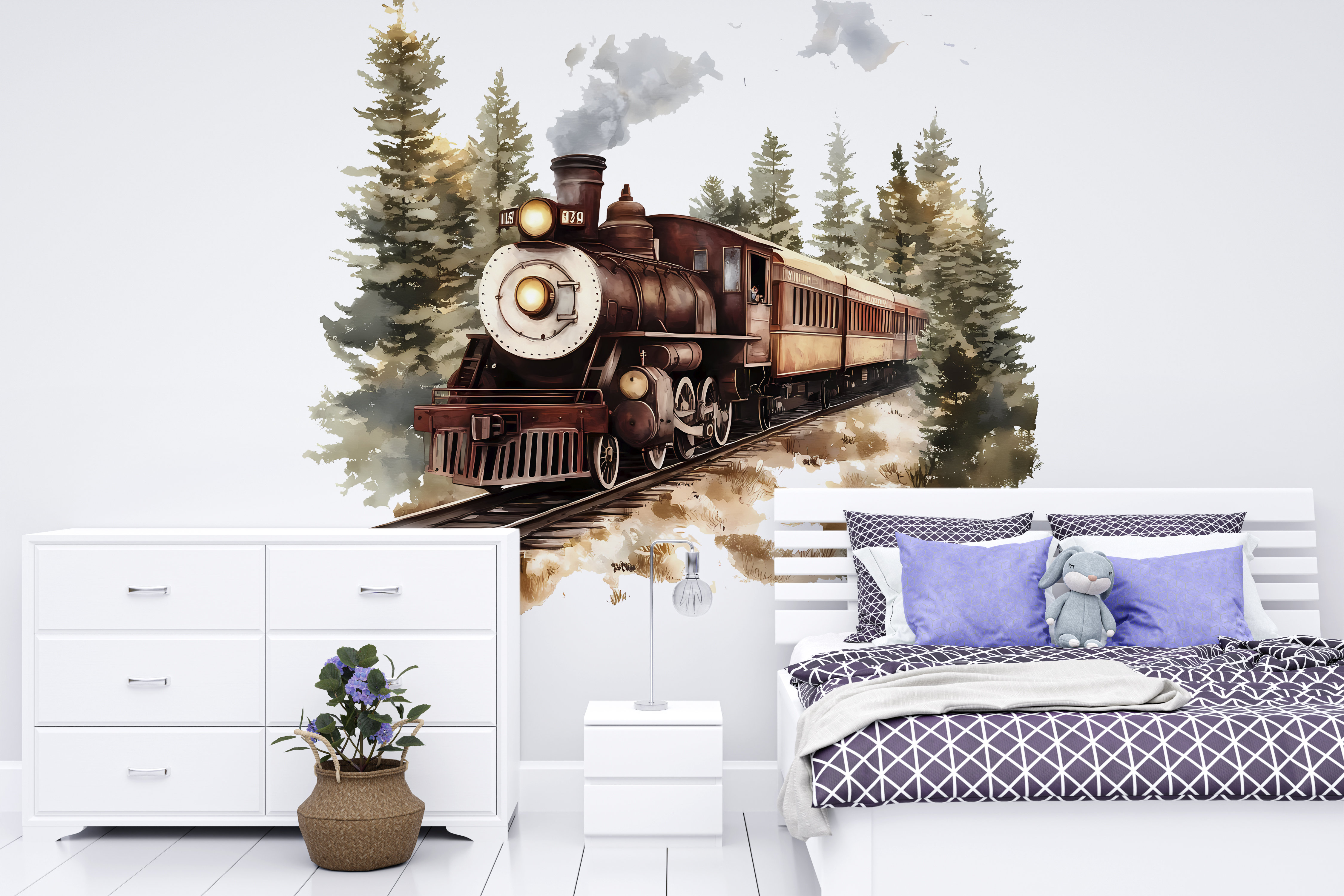 Trent Austin Design® Rustic Train Vinyl Decal - Classic Steam Engine ...