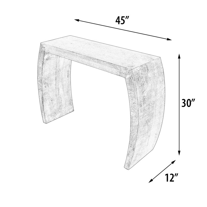 Foundry Select Mango Curved Console Table White Wash | Wayfair