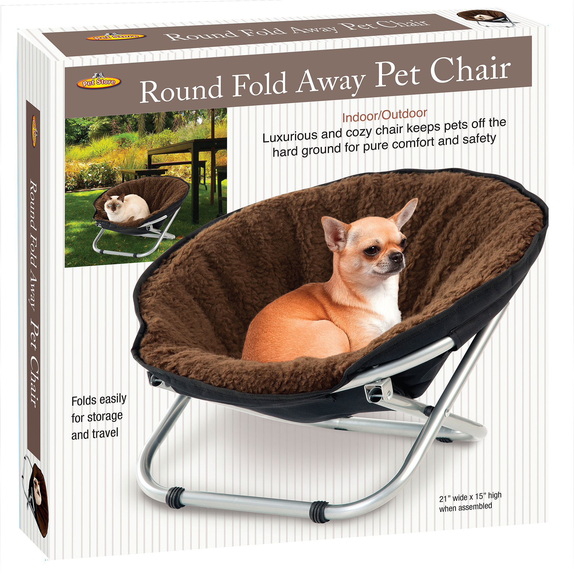 Archie & Oscar™ Etna Folding Pet Cozy Chair - Portable Round Fold Out ...