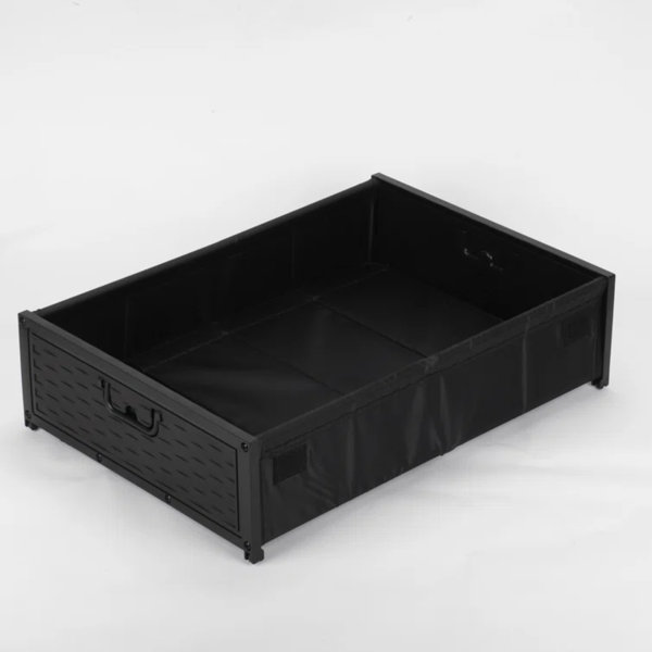 Ivy Bronx Black Under-bed Storage Box With Pulley And Dust Cover (set ...
