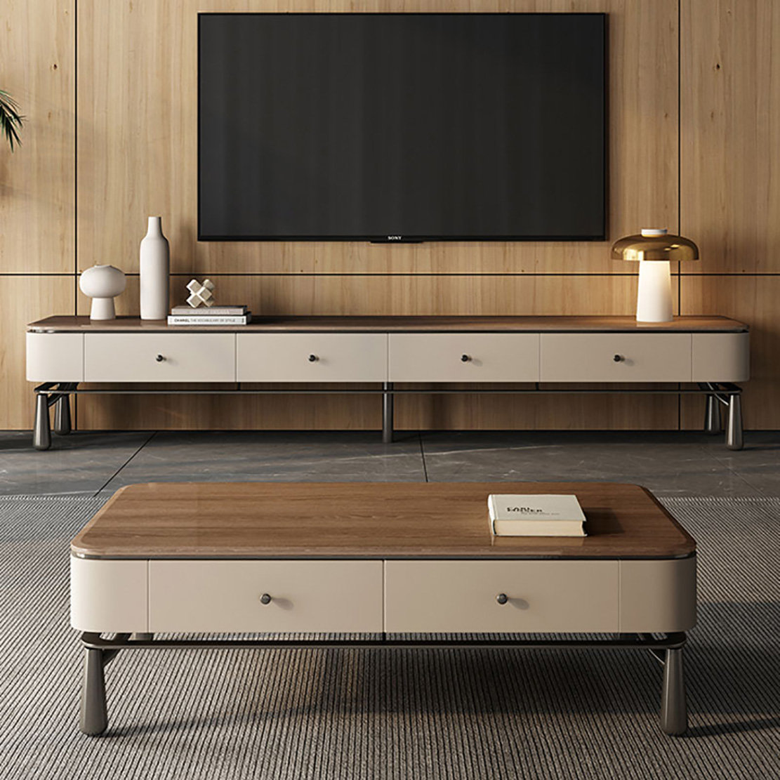 Orxva Galaxy Light luxury TV cabinet coffee table combination | Wayfair