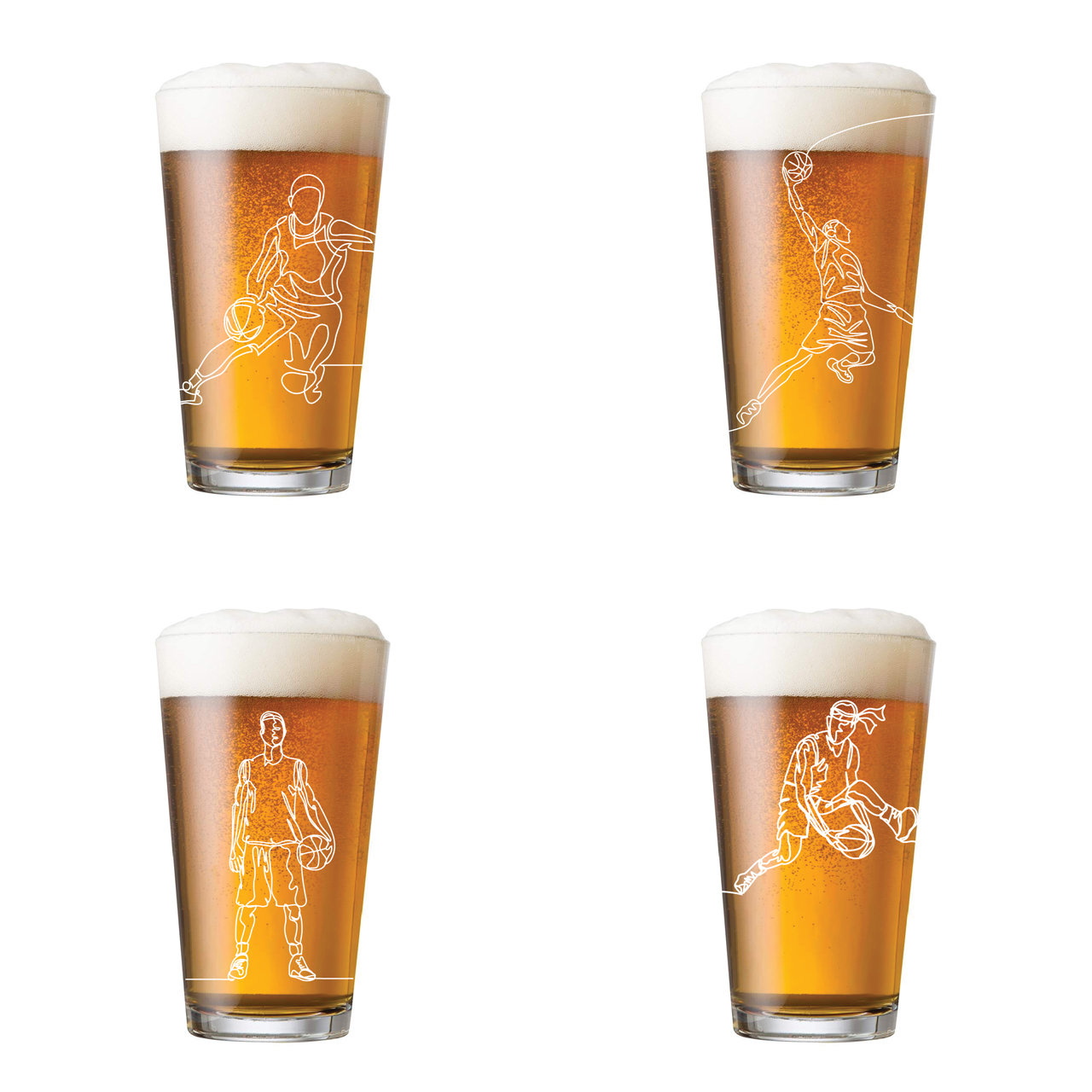 Winston Porter Behrends 4 Piece 14 oz. Pint Glass Set - Wayfair Canada