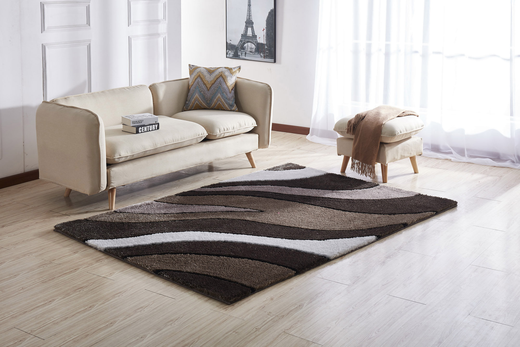 Wrought Studio™ Aria Collection Soft Pile Hand Tufted Shag Area Rug ...