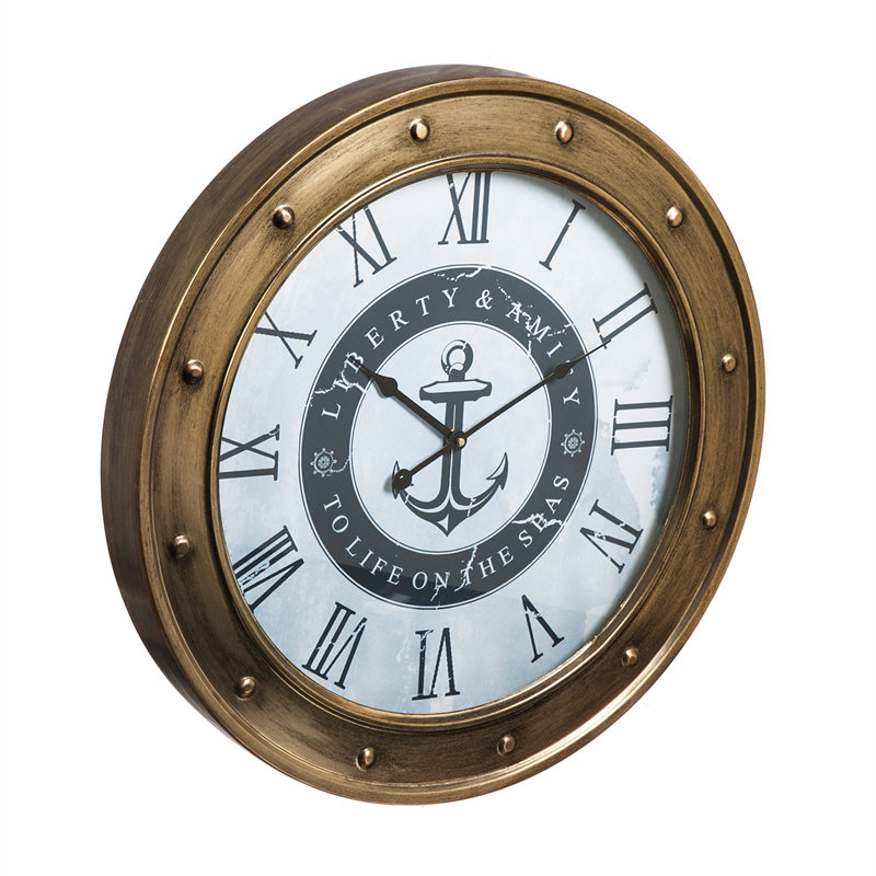 Breakwater Bay Oversized Weatherby Nautical 23" Wall Clock | Wayfair