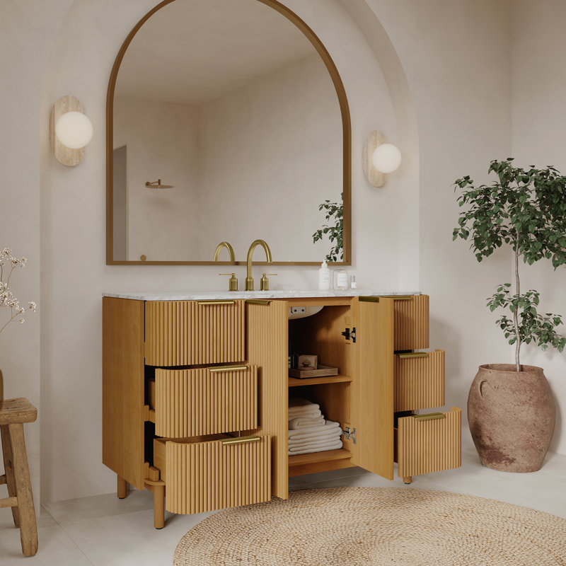 Joss & Main Nova 55" Marble Top Single Sink Vanity & Reviews | Joss & Main