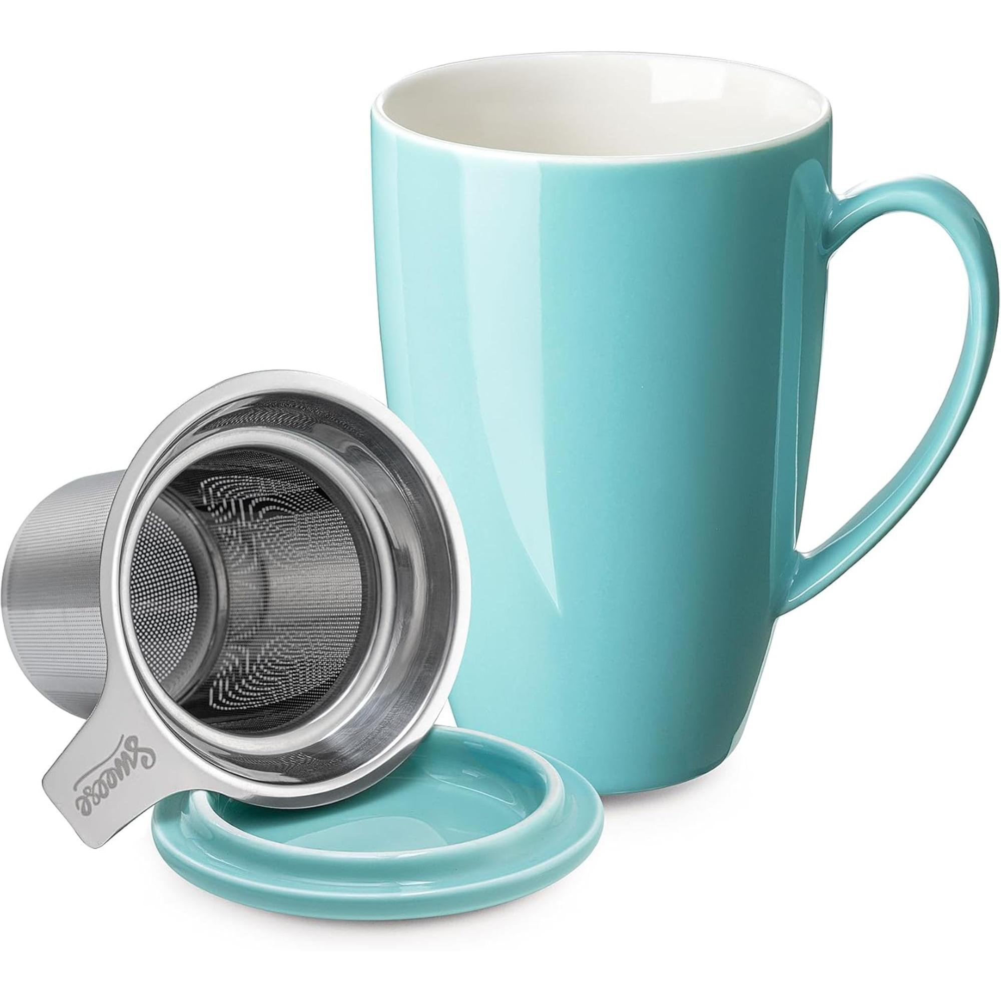 Latitude Run® Porcelain Tea Mug With Infuser And Lid, - Microwave Safe ...