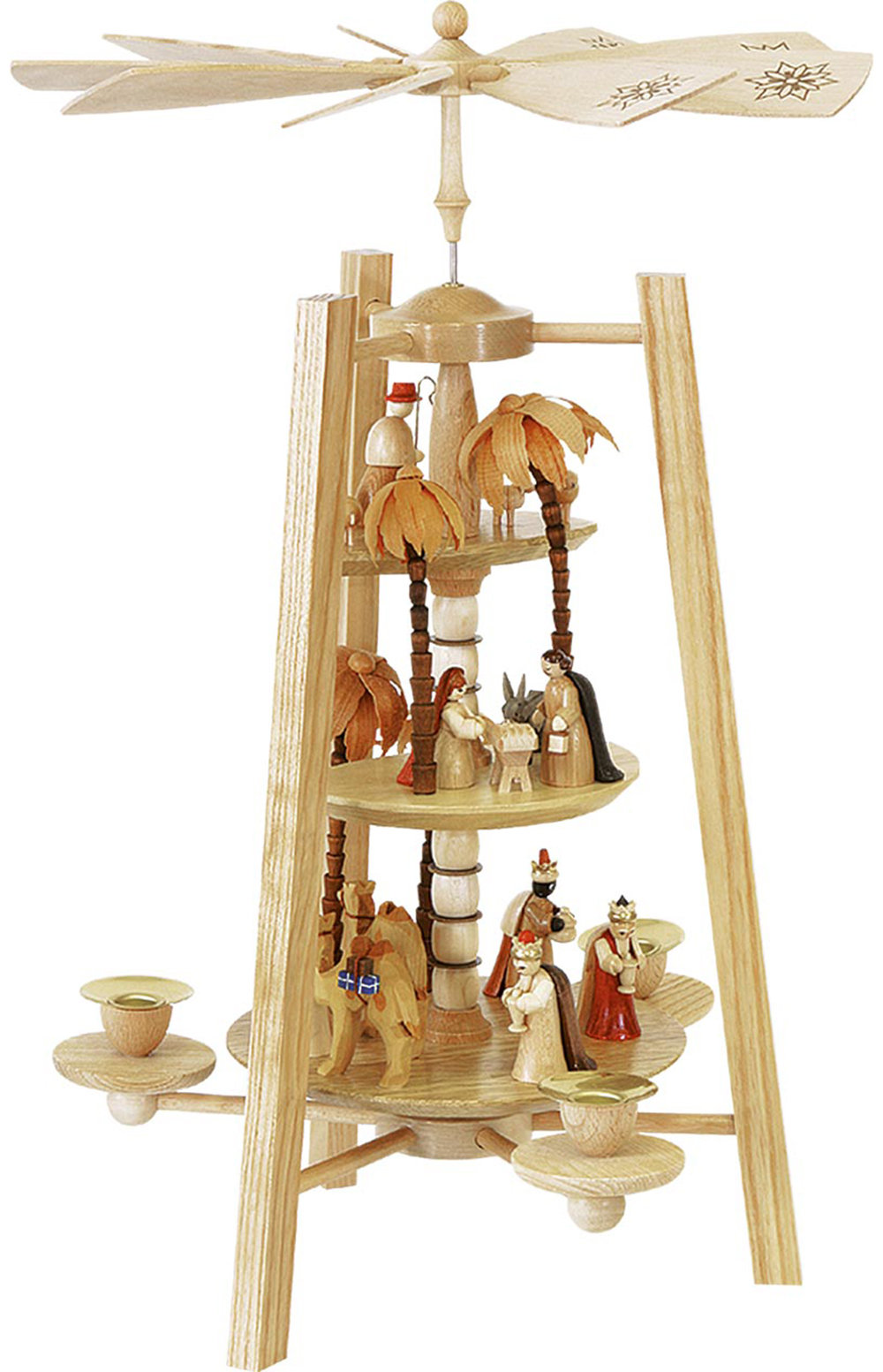 The Holiday Aisle® Richard Glaesser 3 Tiers Wood Nativity Pyramid ...