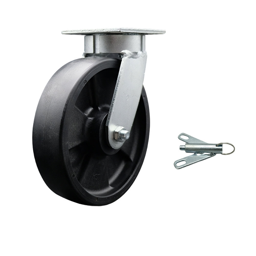 Service Caster Kingpinle Gla Filled Swivel Caster with Swivel Lock ...