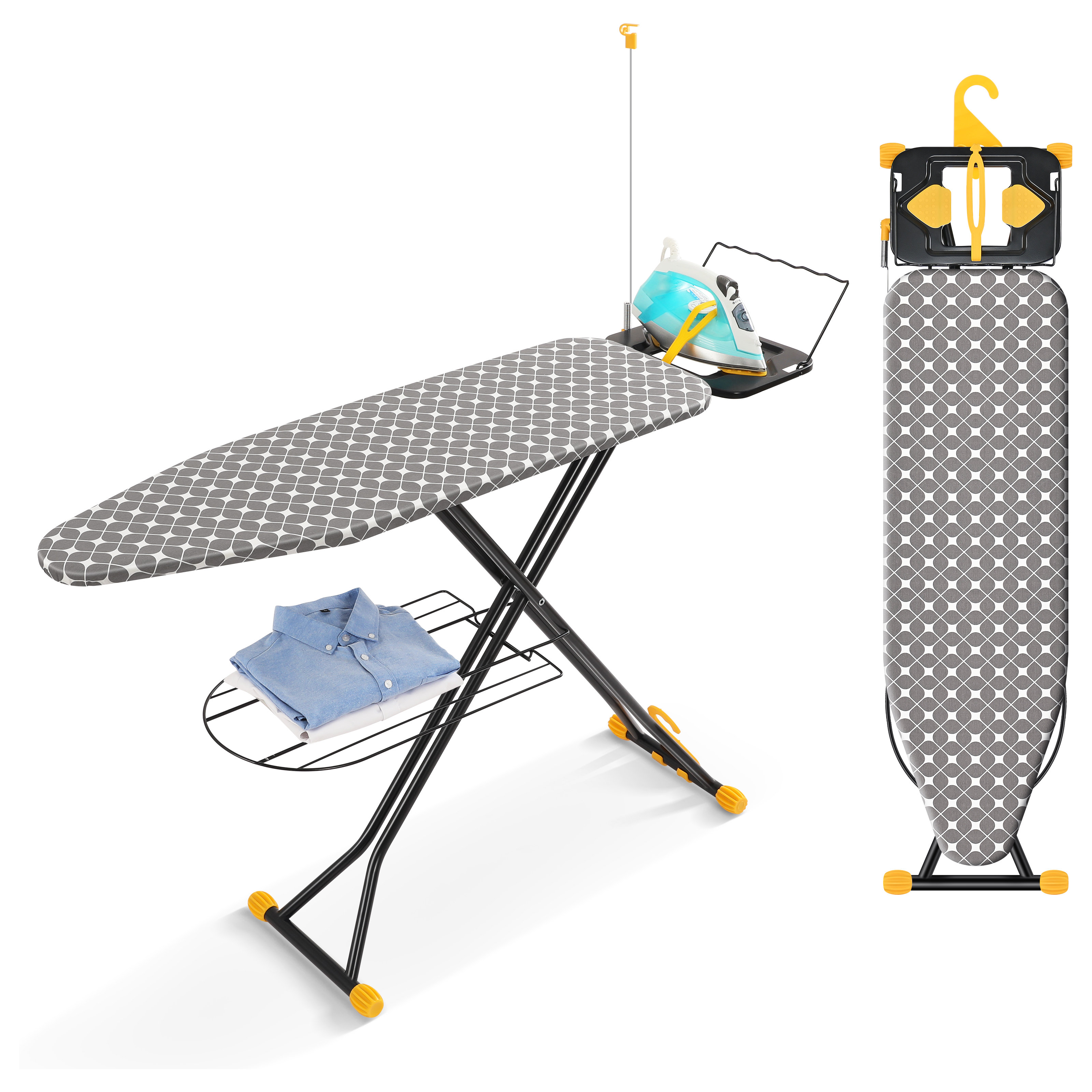 KINGRACK Ironing Board,Metal Foldable Iron Board with Iron Rest ...