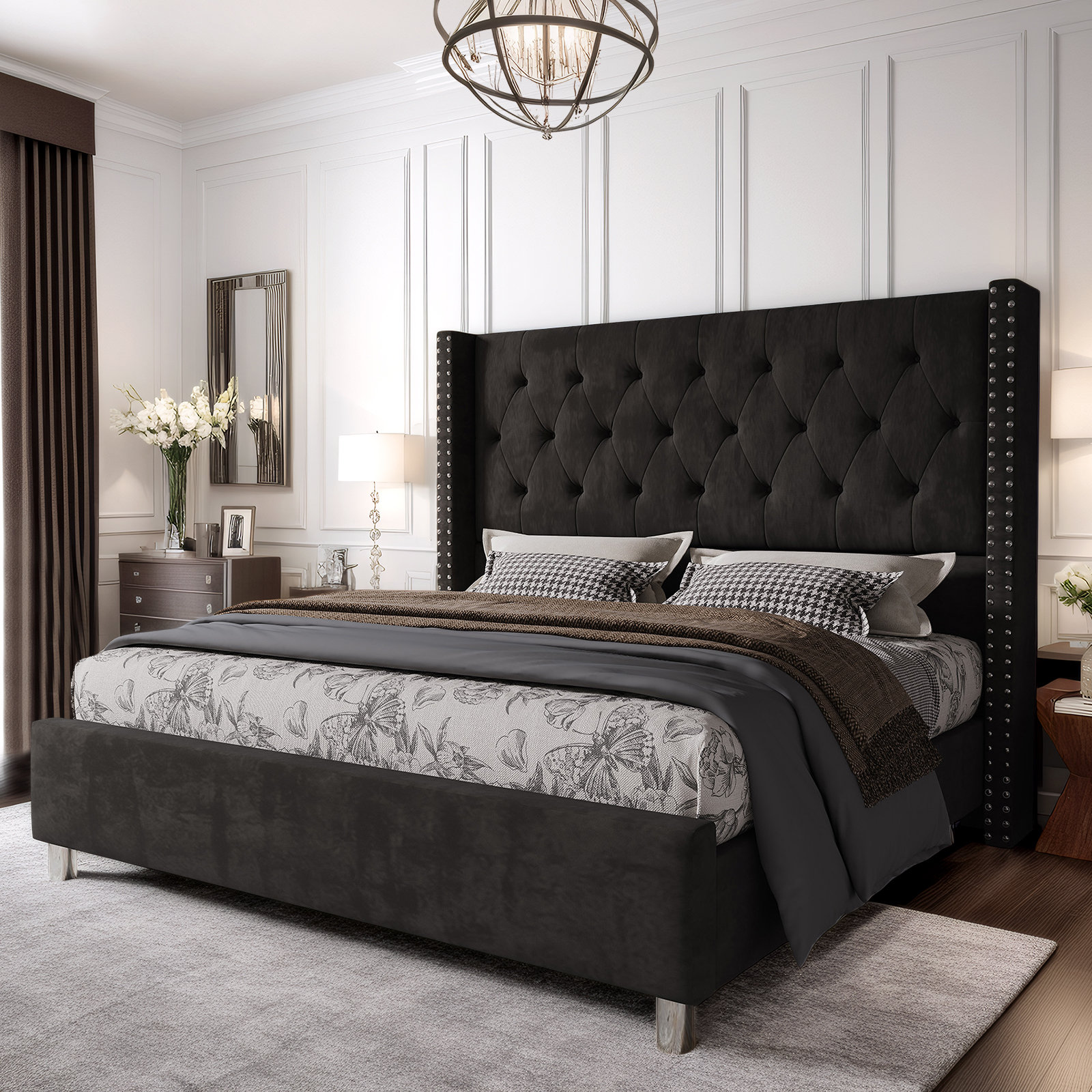 Lark Manor™ Ariste Upholstered Wingback Bed & Reviews | Wayfair