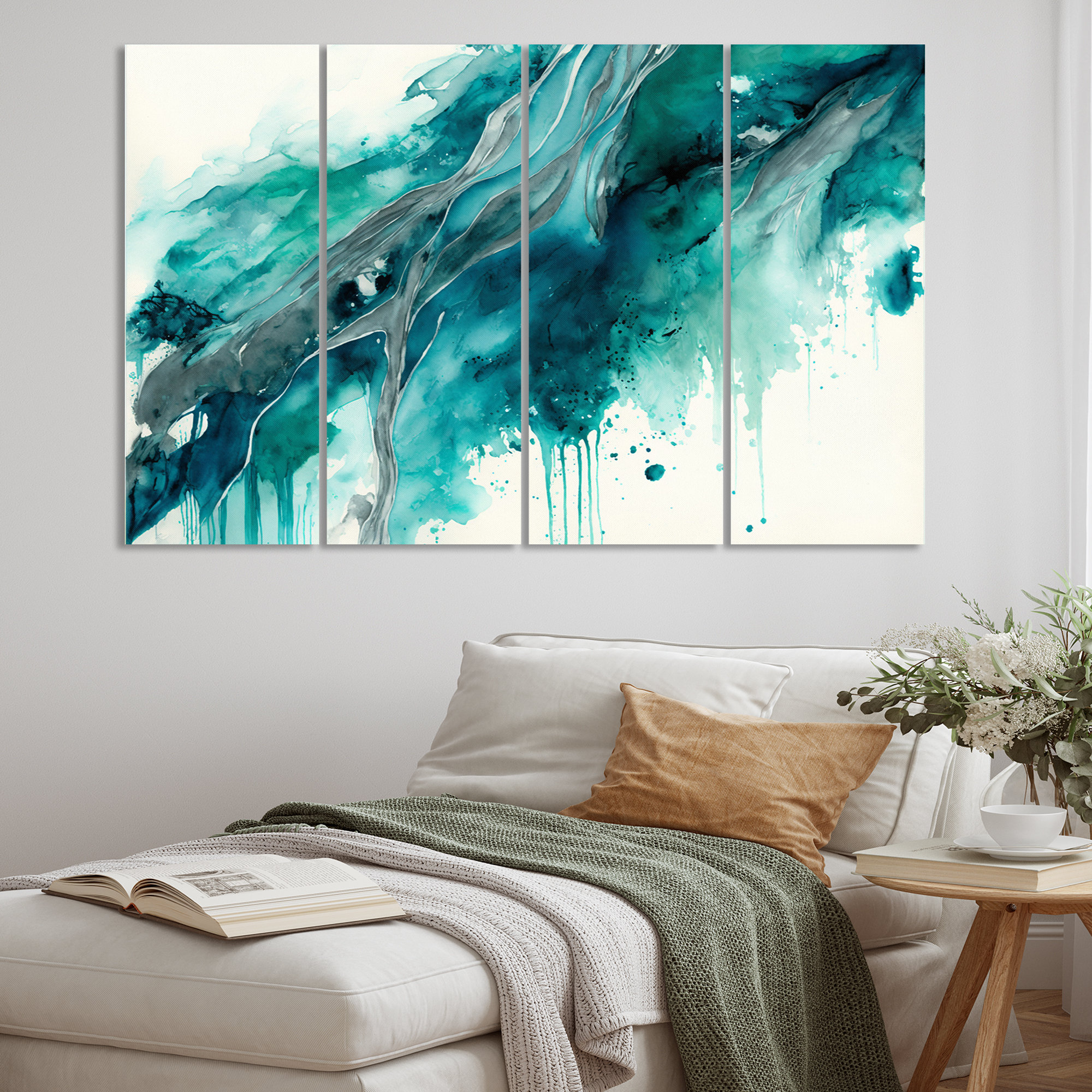 Design Art Turquoise Waves Impressions Of Infinity III - Abstract ...