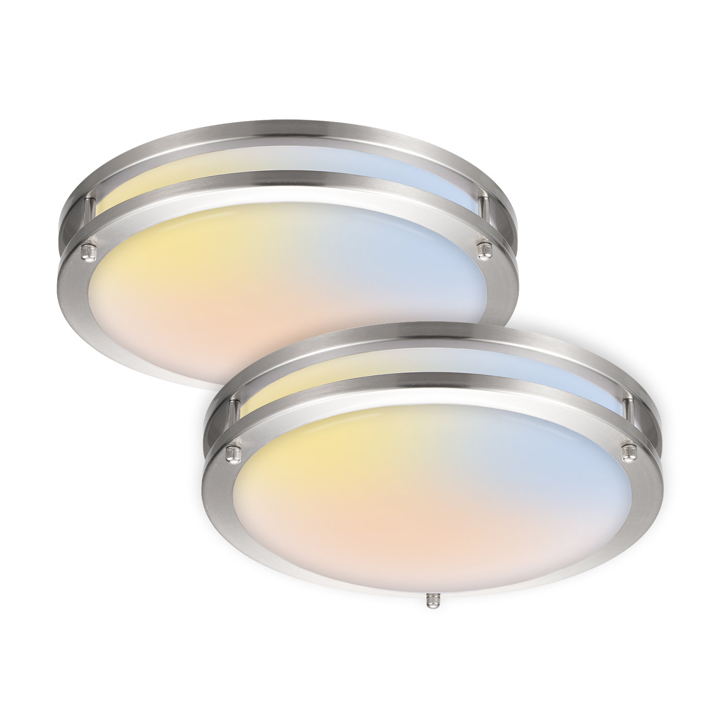 Orren Ellis Nevile 2PK Double Rings Dimmable LED Flush Mount Ceiling ...