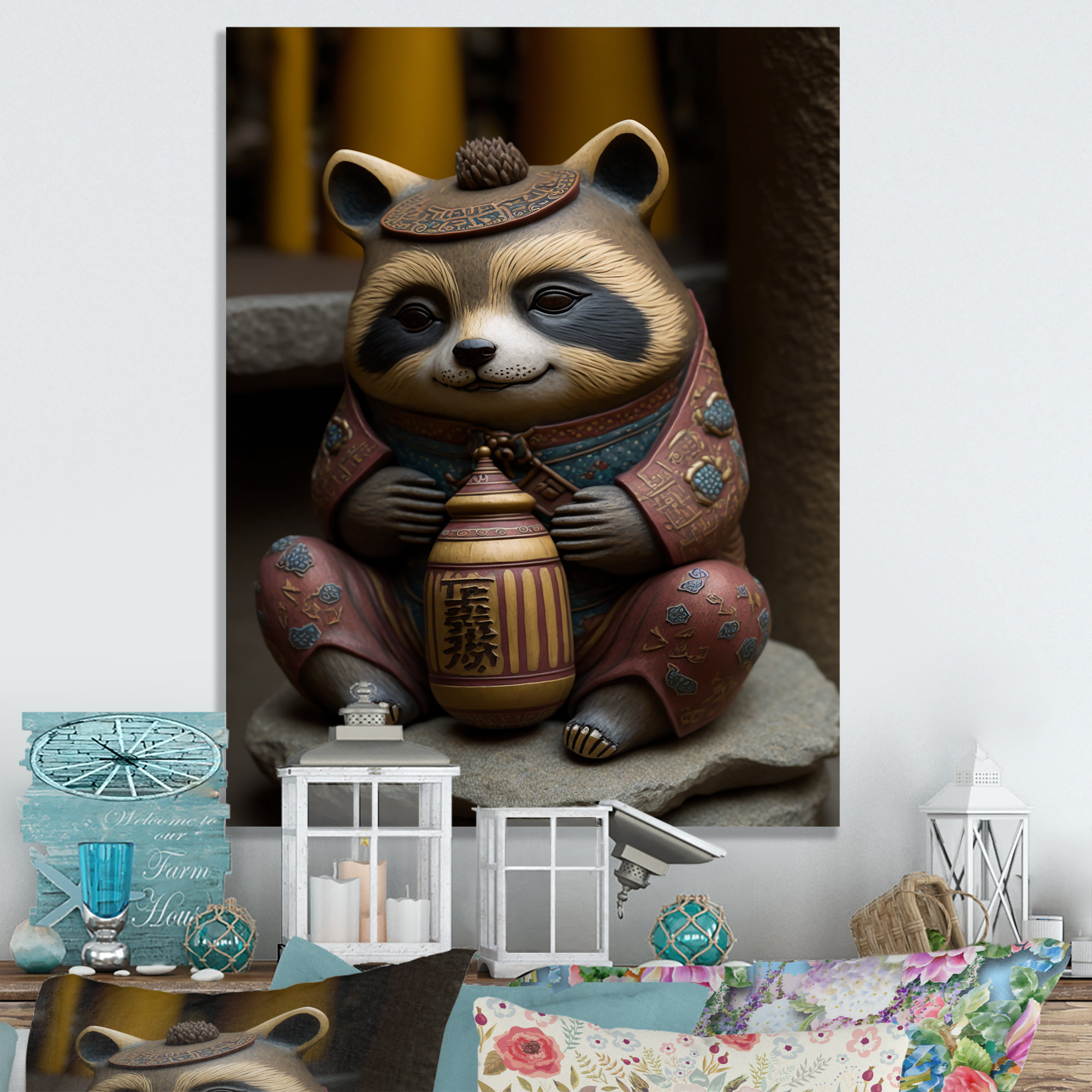 Trinx Happy Terracotta Tanuki III - Print - Wayfair Canada