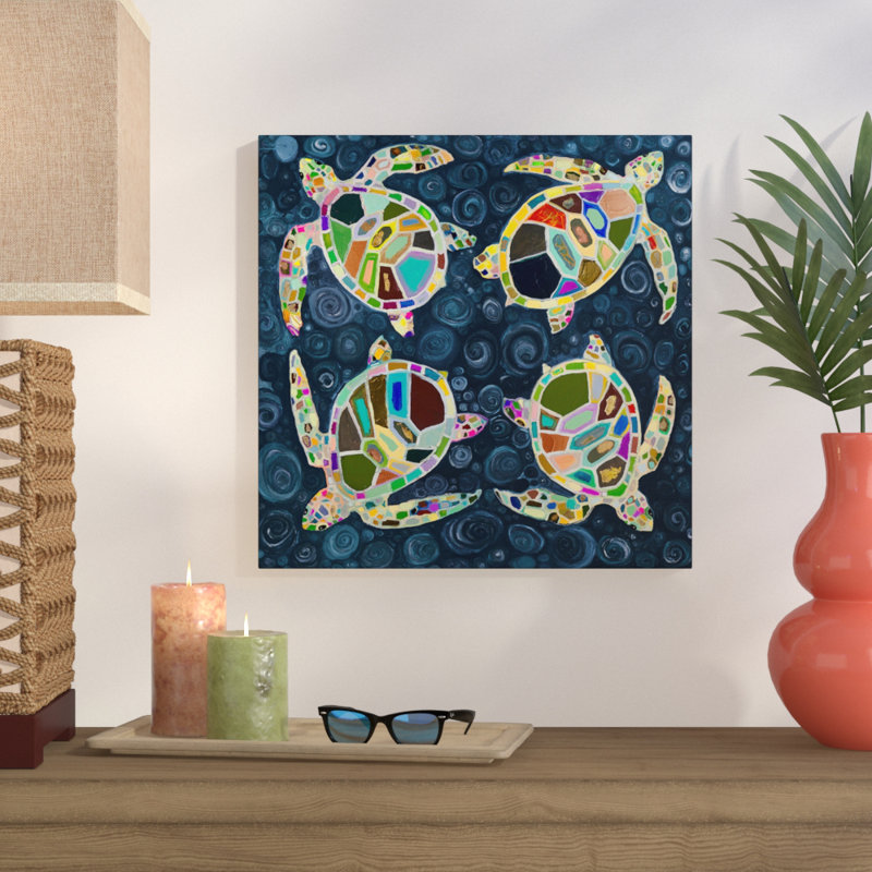 Bay Isle Home™ 'Four Sea Turtles' - Wrapped Canvas Print & Reviews ...