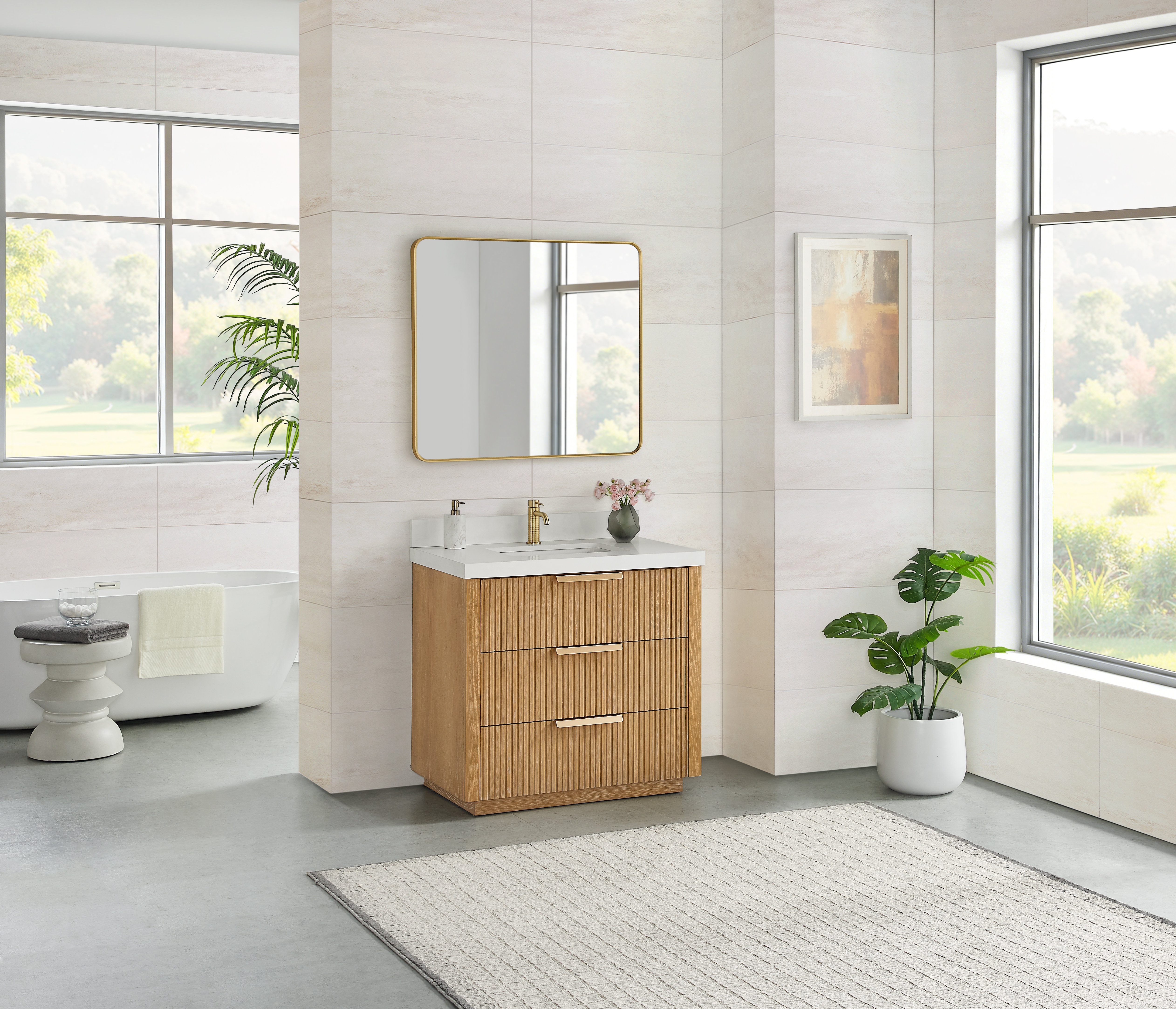 Latitude Run® Allister 42" Free-standing Single Bath Vanity in Washed ...