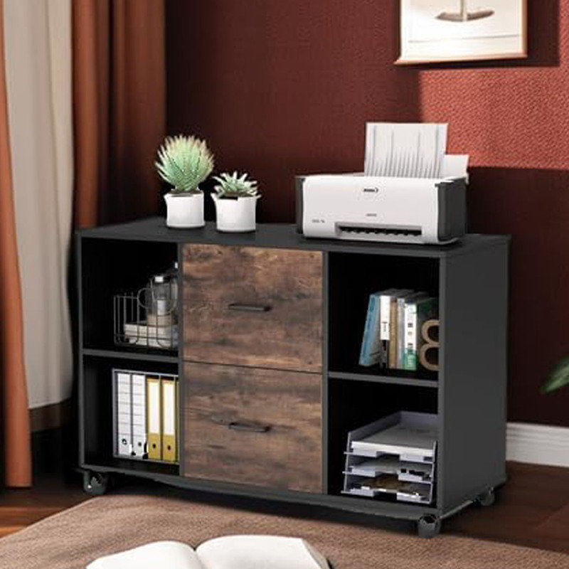 Latitude Run® Large Mobile Lateral Filing Cabinet, File Cabinet with ...