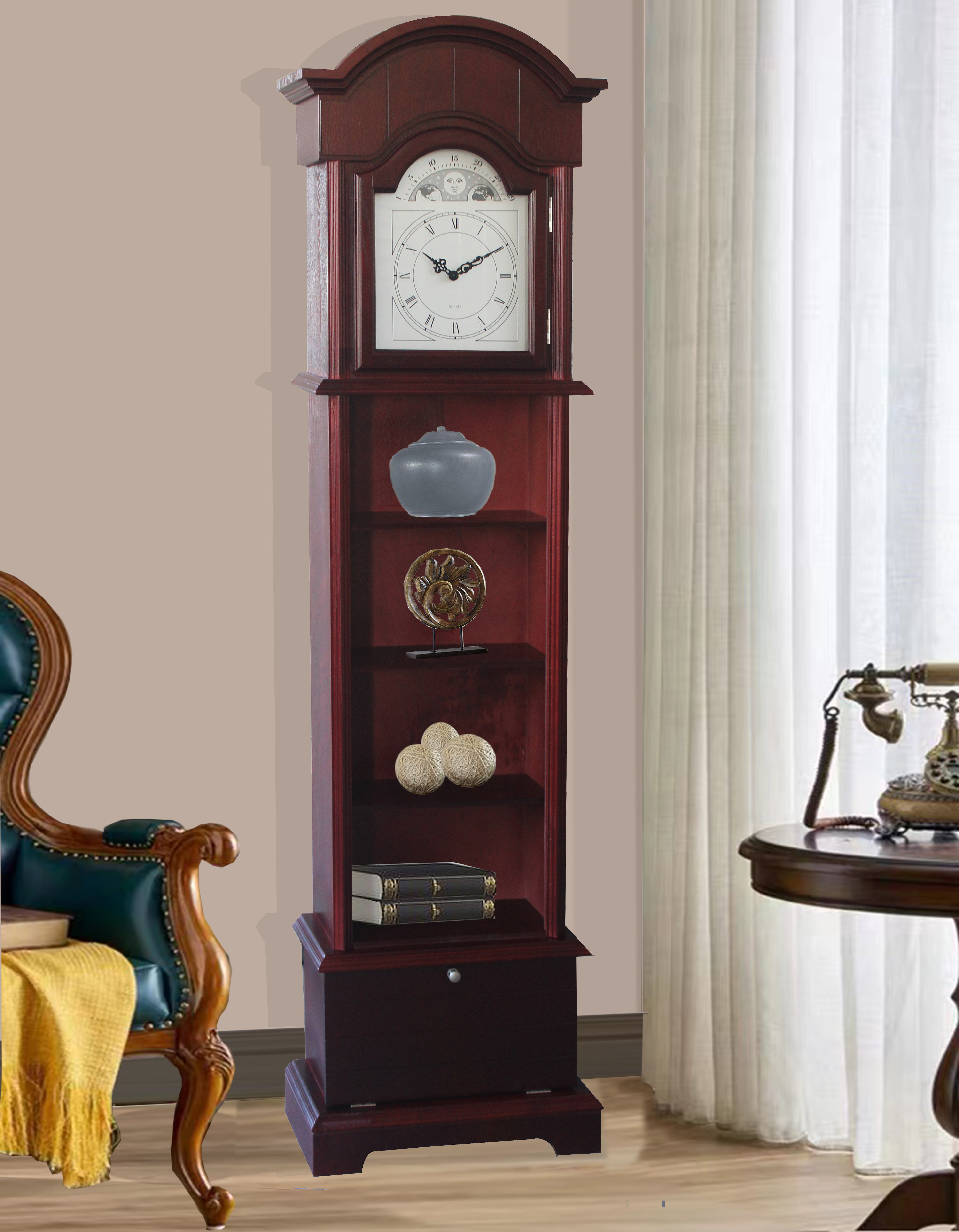 Ophelia & Co. 71.75" Wood Floor Clock & Reviews - Wayfair Canada