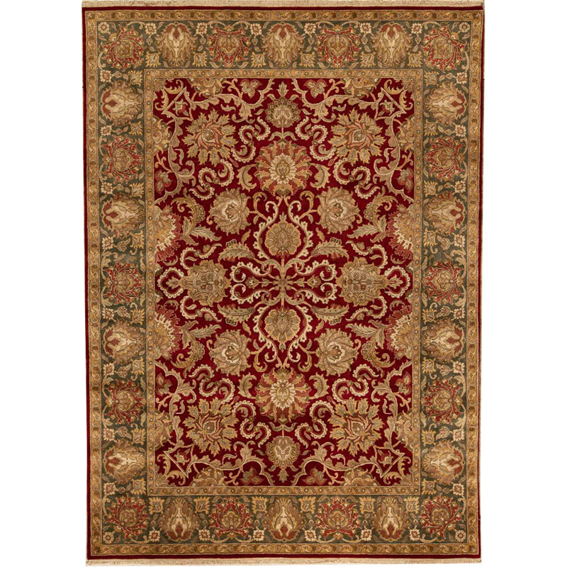 Bokara Rug Co., Inc. Hand-Knotted High-Quality Red and Green Area Rug ...