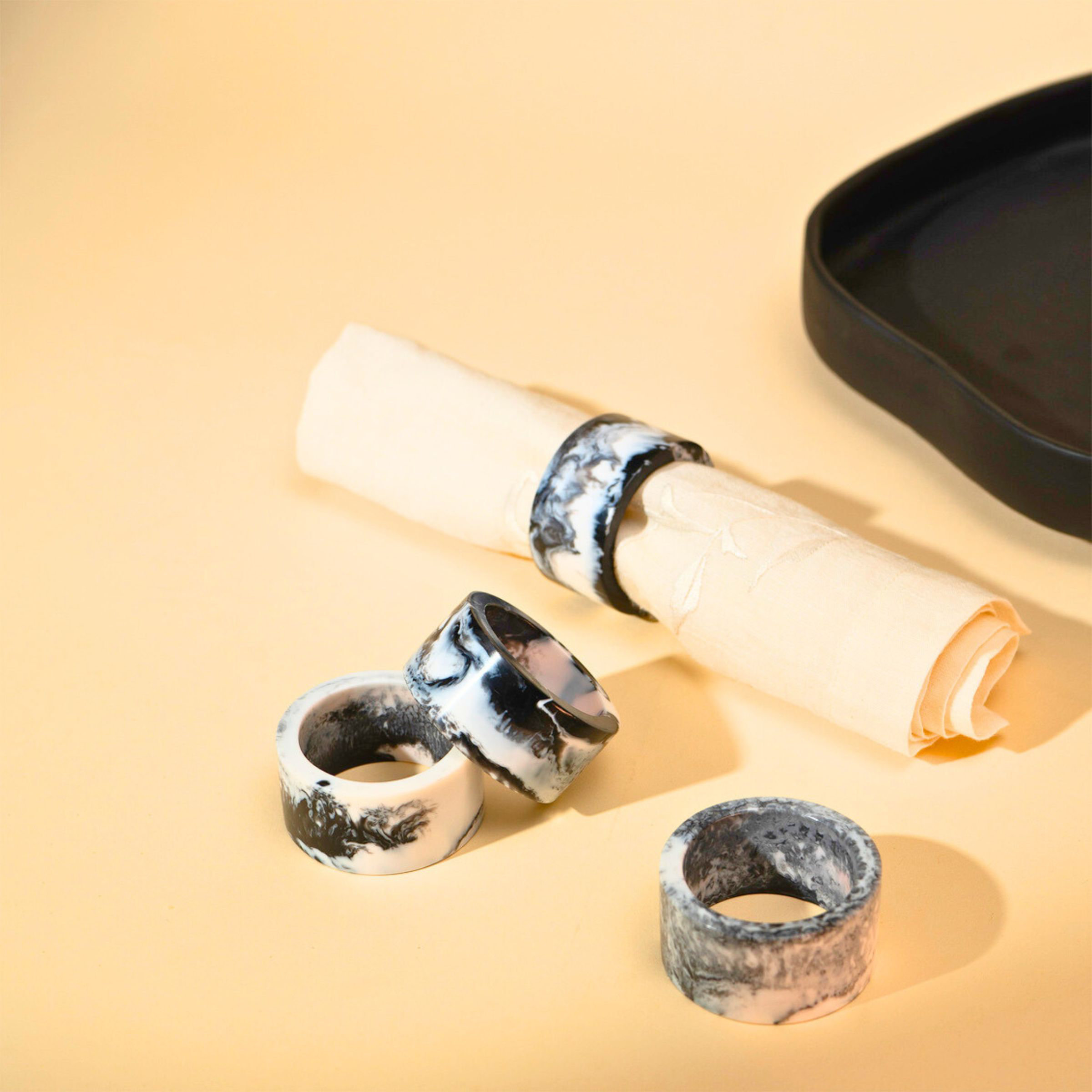 Godinger Silver Art Co Lucente Tortoise Shell Resin Napkin Ring Set ...