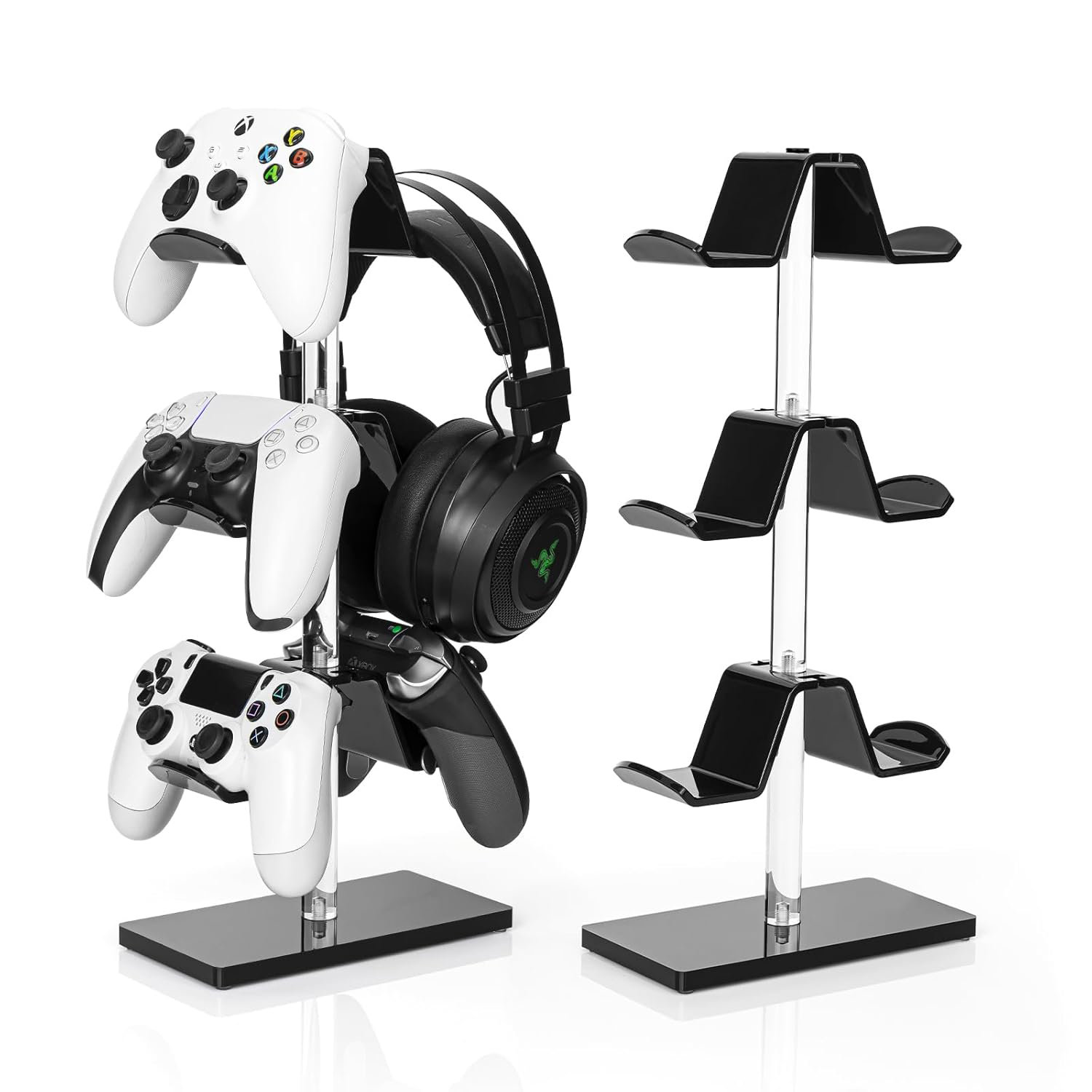 Inbox Zero Controller Holder Headset Stand 3 Tier, Adjustable Acrylic ...