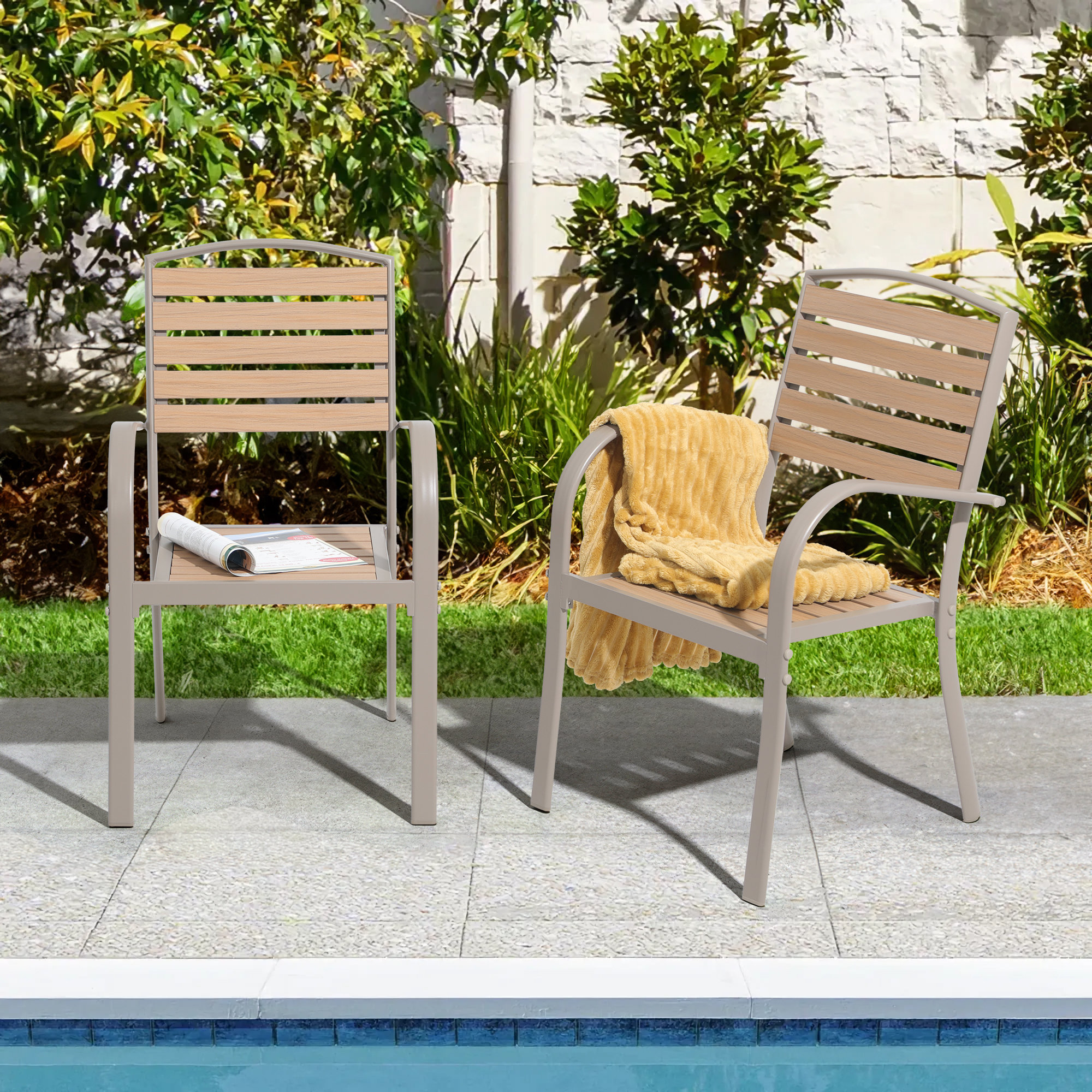 Winston Porter Reace Stacking Patio Dining Armchair & Reviews | Wayfair