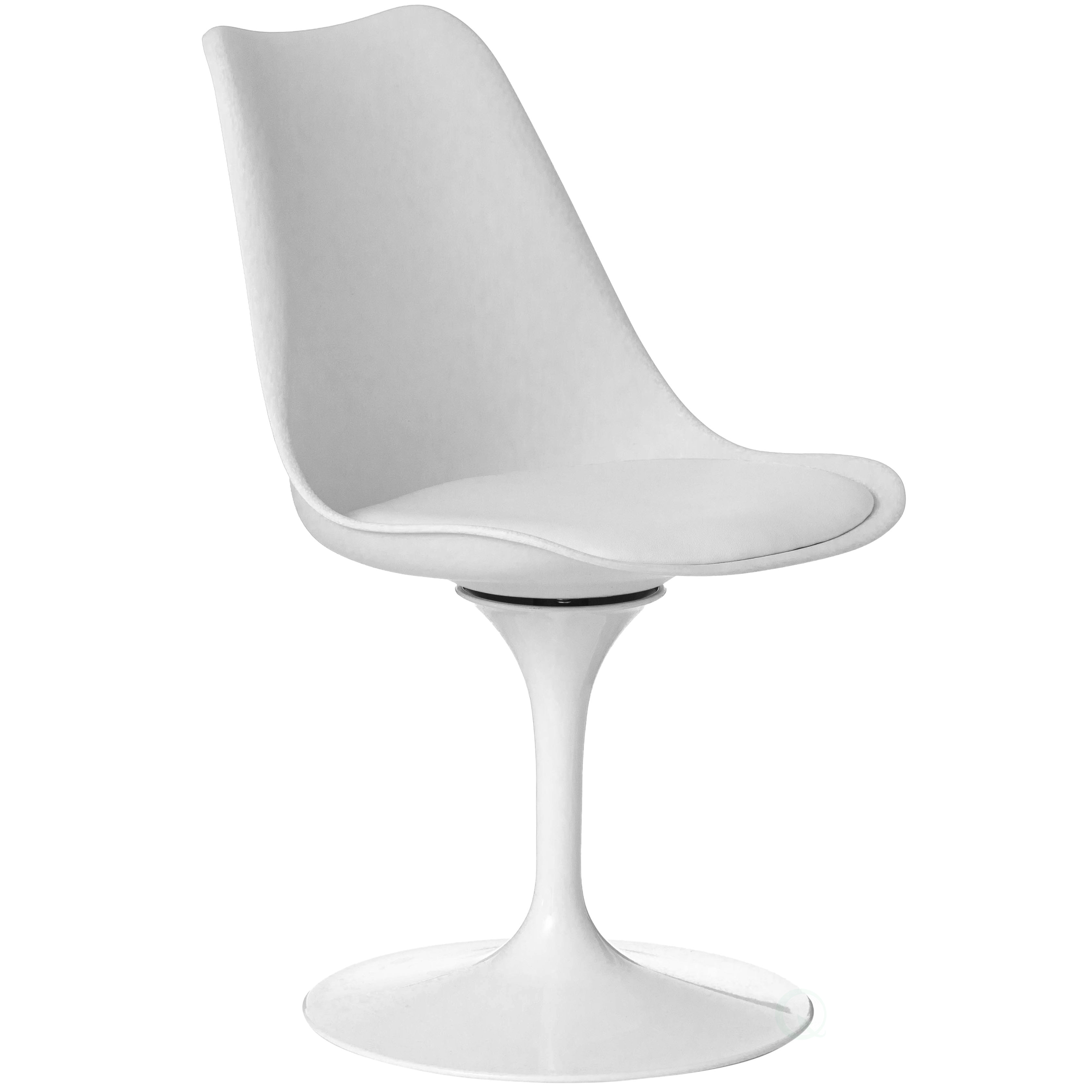 Ivy Bronx Jemba Mid-Century Modern White Side Chair with White ...