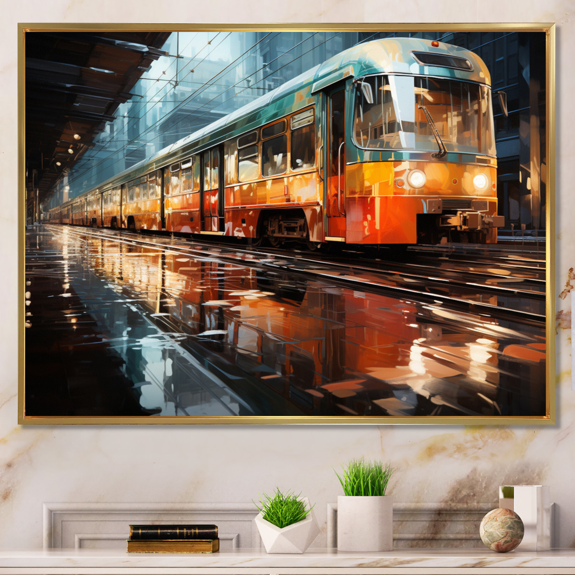 Williston Forge Abstracted Train Reflections II - Transportation Wall ...