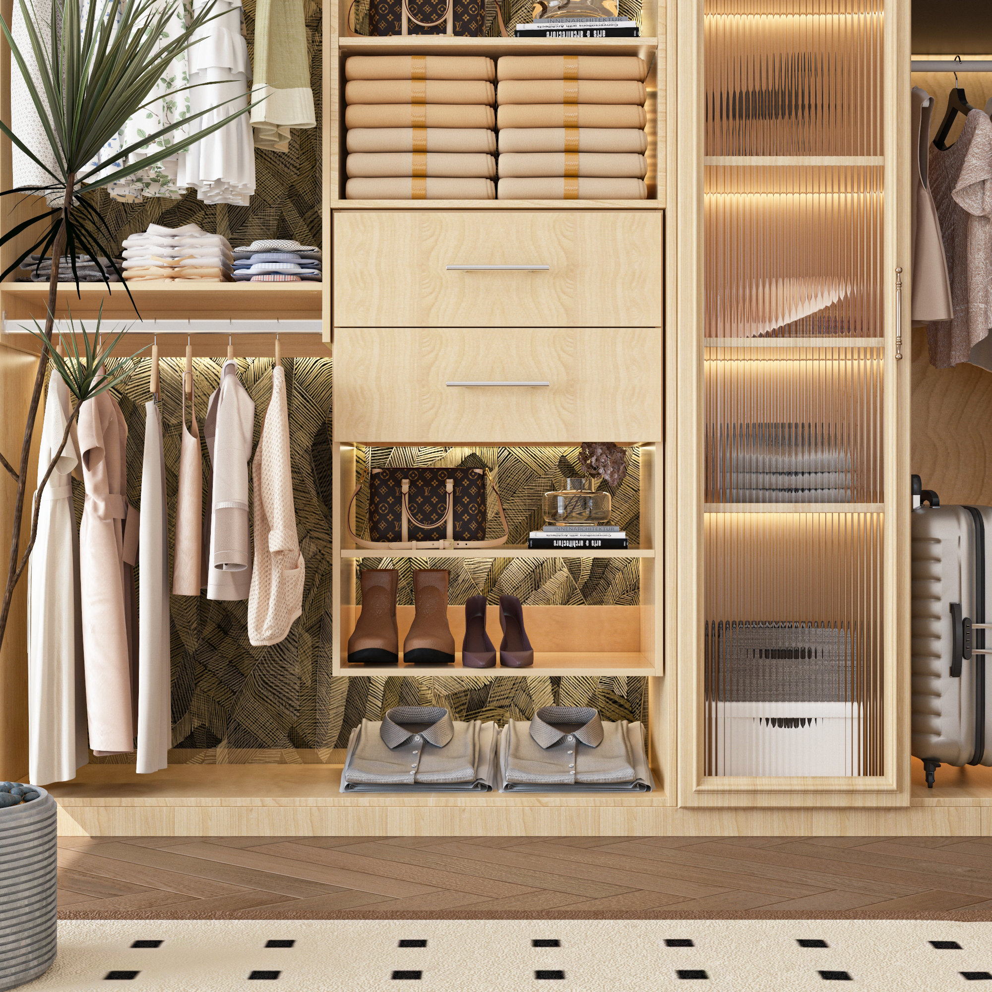 HOMEIBRO 2 Drawer Short Tower Closet Unit Closet System & Reviews | Wayfair